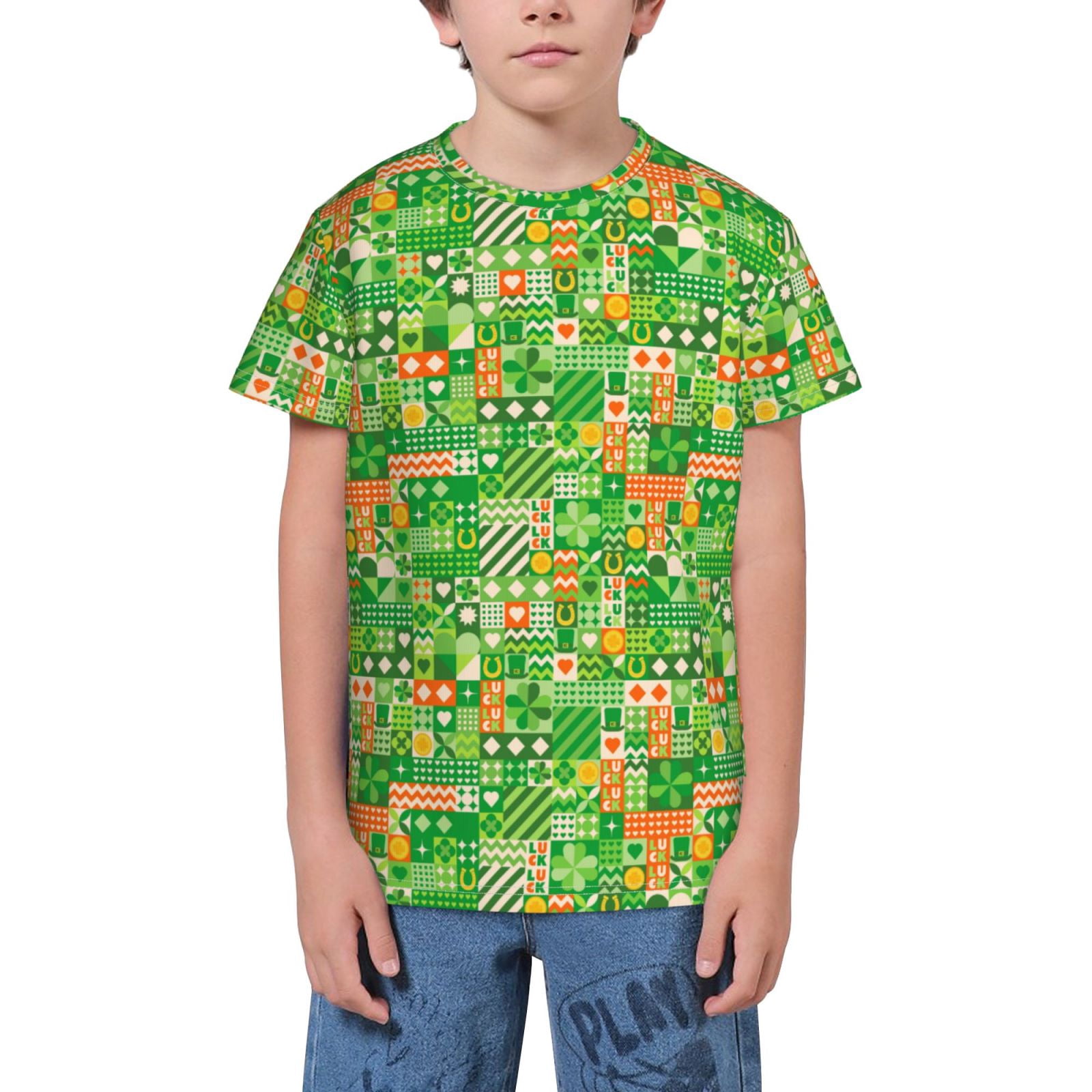 Fuzoiu St Patrick's Day6 Print Youth Short Sleeve T-Shirt,Youth Dry-Fit ...