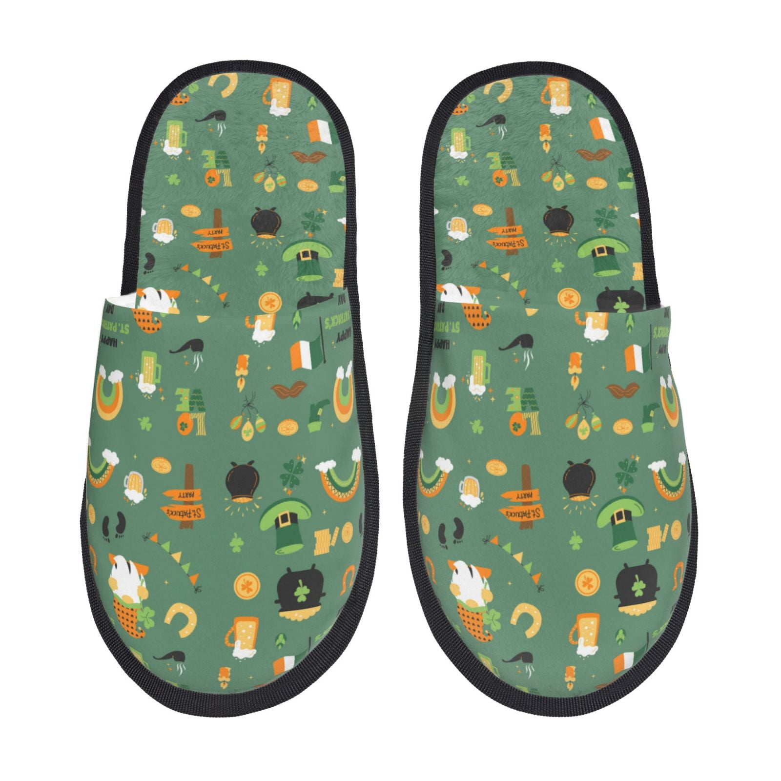 Fuzoiu St. Patrick's day Print Unisex Furry Slippers,Plush Indoor Shoes ...