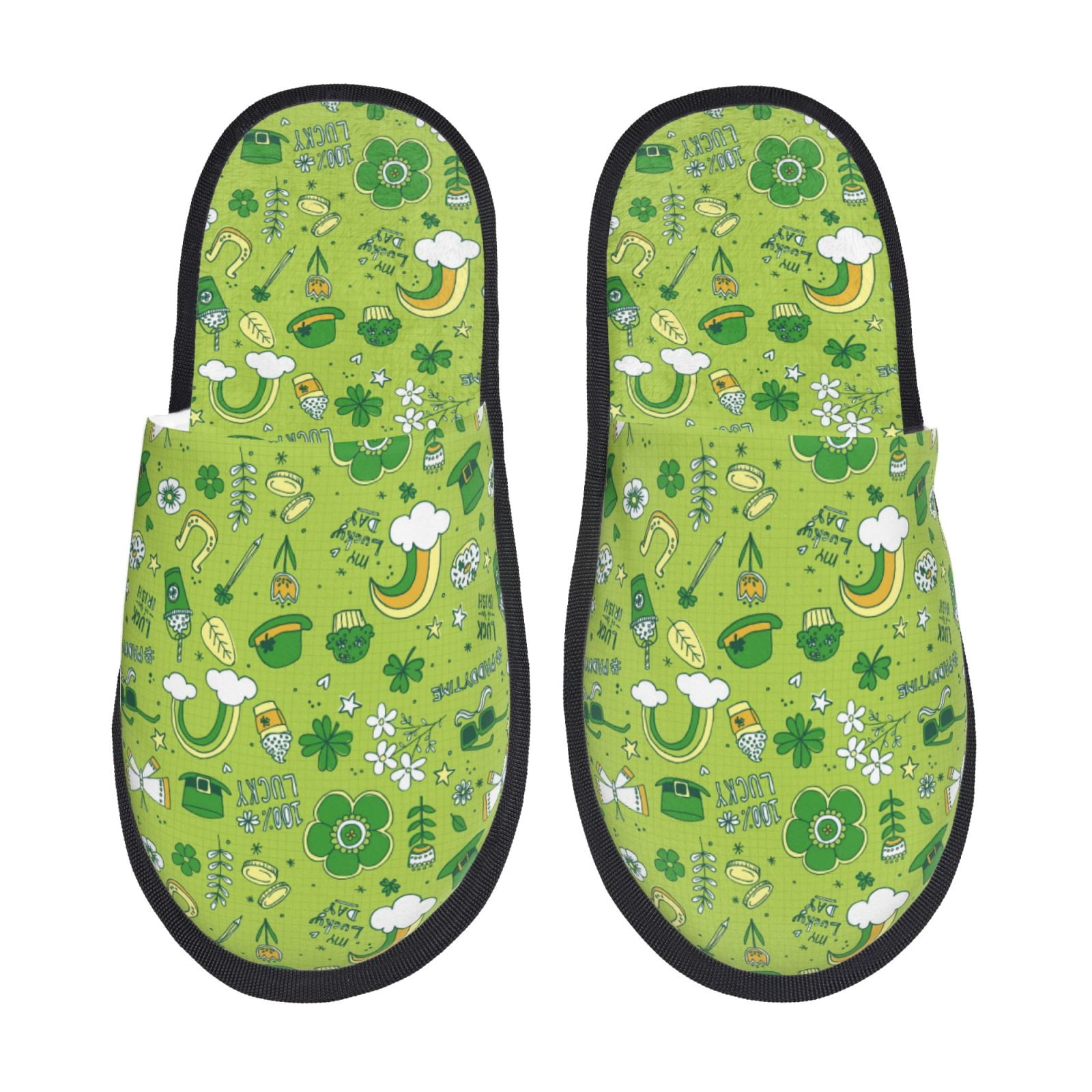 Fuzoiu St. Patrick's day1 Print Unisex Furry Slippers,Plush Indoor ...