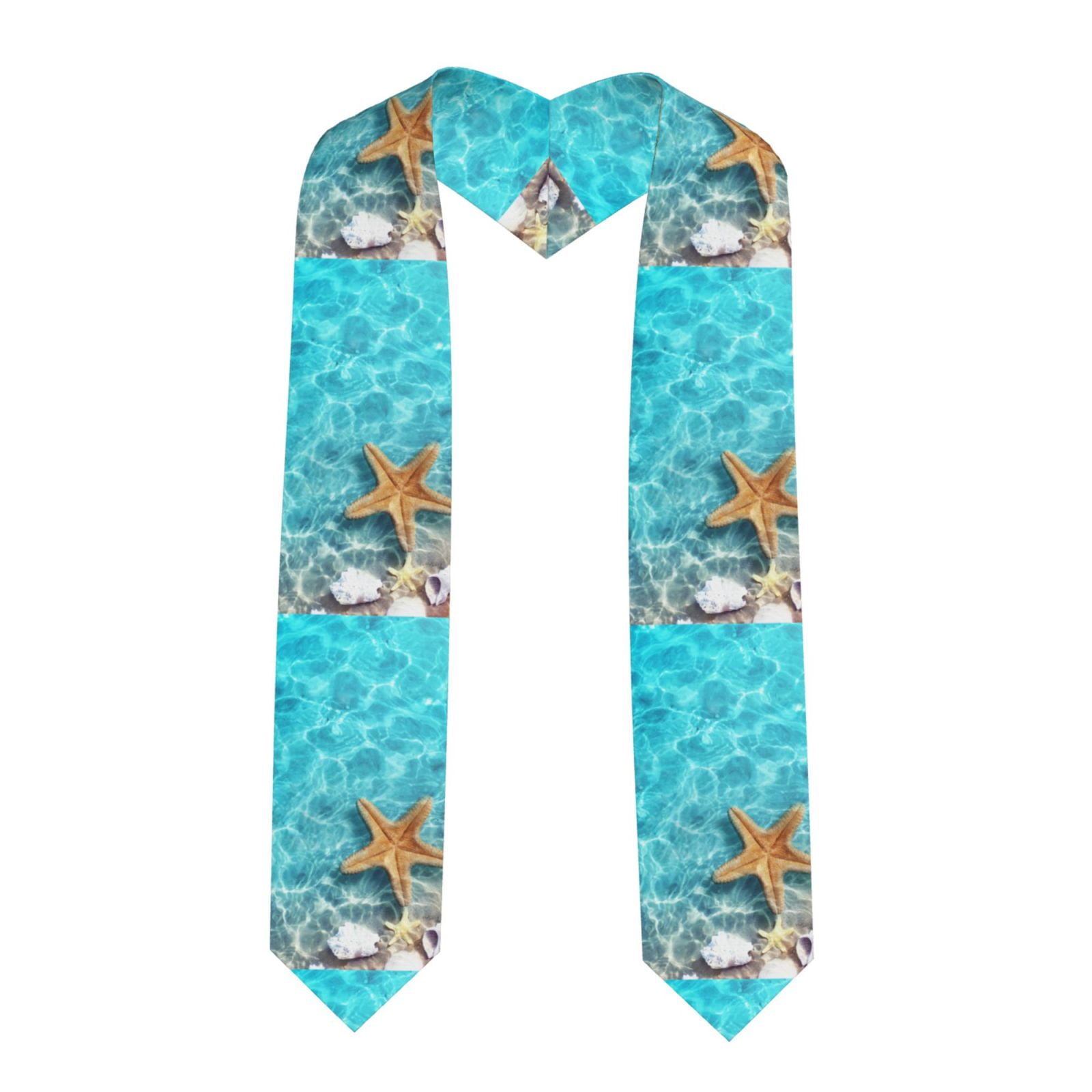 Fuzoiu Starfish And Seashell On The Beach 1 Print Graduation Sash ...
