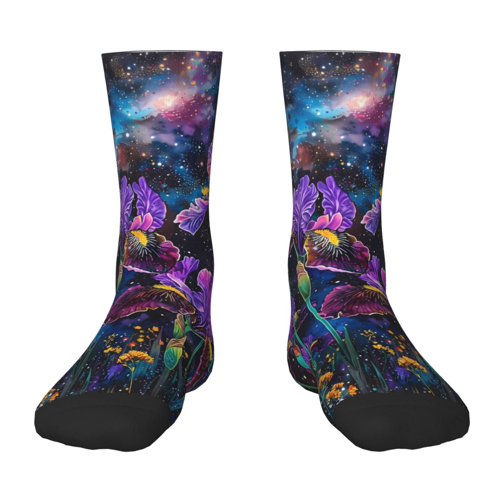 Fuzoiu Starry Night Iris Field Print Kids Socks For Boys Girls,Grip ...
