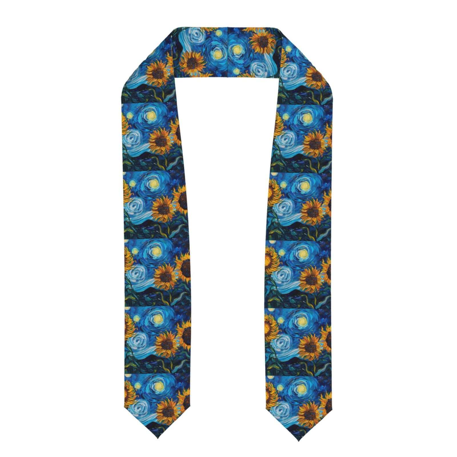 Fuzoiu Starry Night Sunflower Field Print Graduation Sash,Graduation ...