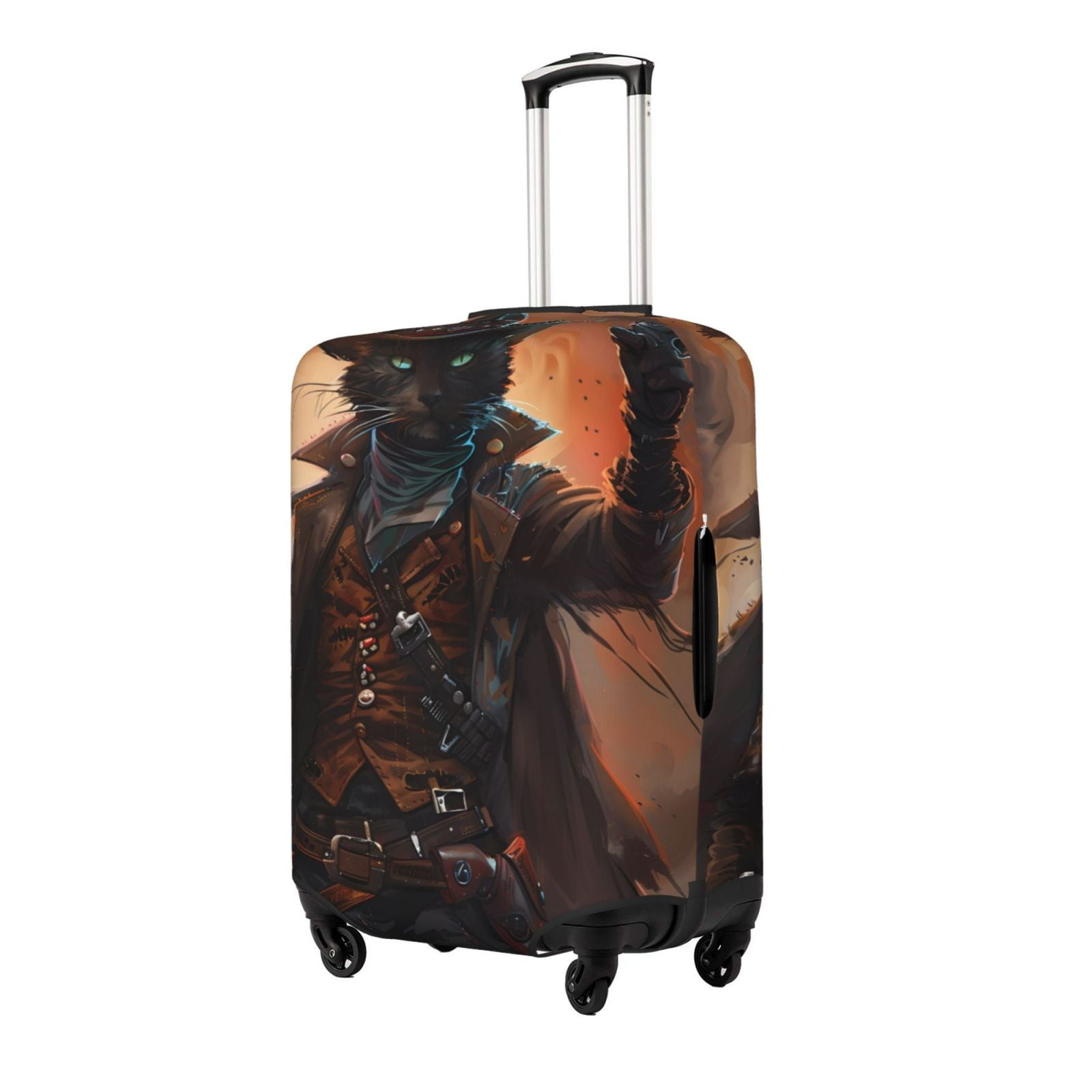 Fuzoiu Steampunk Cowboy Cat Print Suitcase Cover,Washable Luggage ...