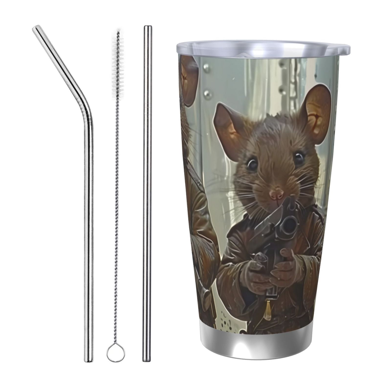 Fuzoiu Steampunk Space Mice Warriors Print 20oz Tumbler, Stainless ...