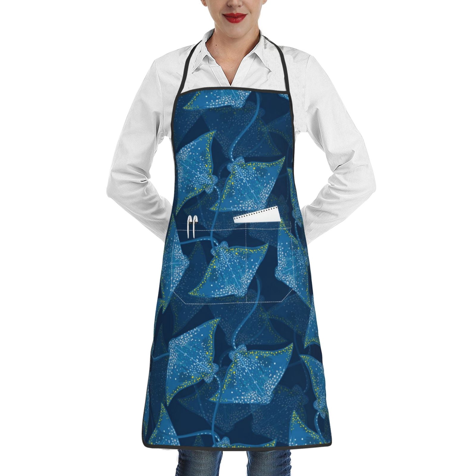 Fuzoiu Stingray Print Kitchen Cooking Aprons,Kitchen Cooking BBQ Aprons ...
