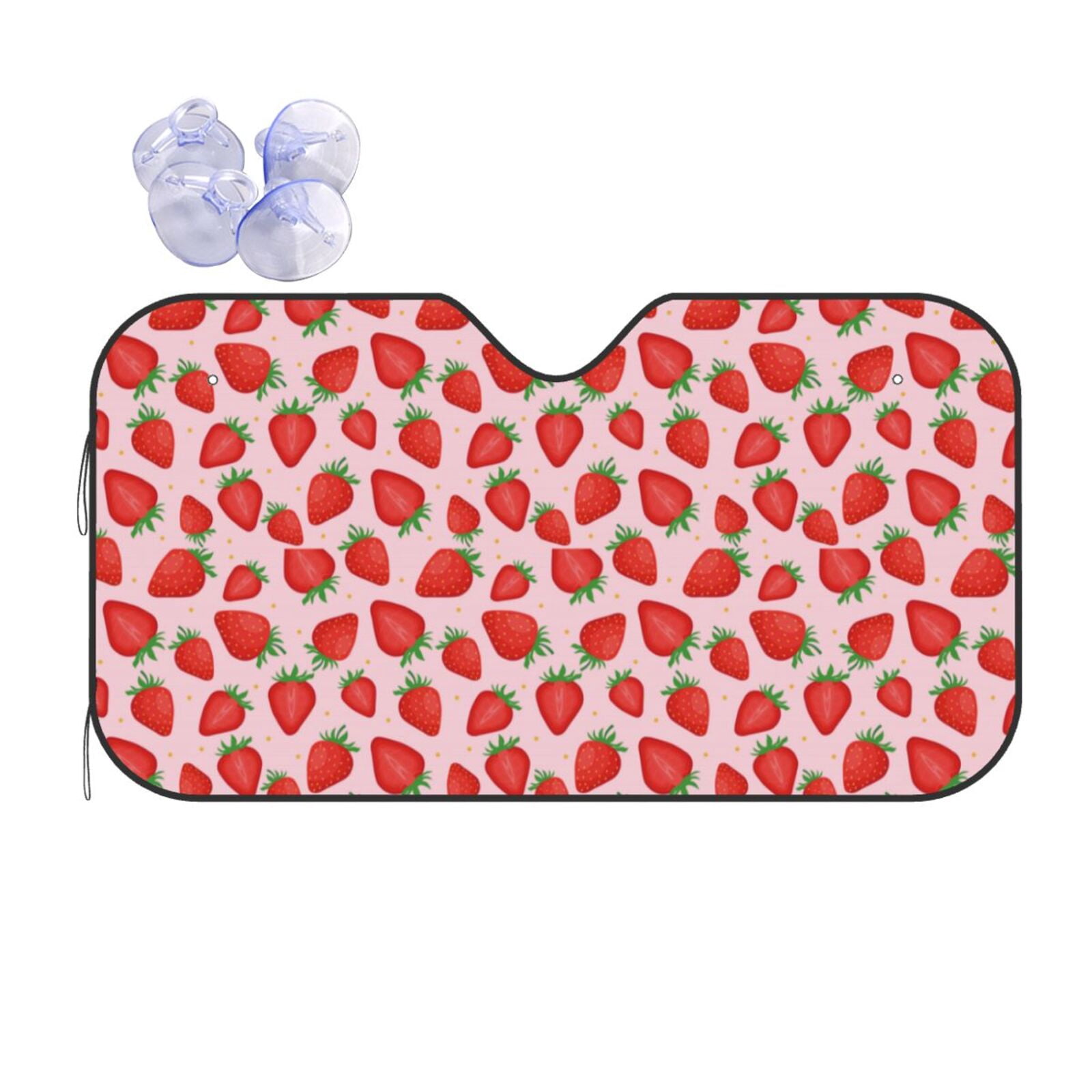 Fuzoiu Strawberries Print Car Windshield Sun Shade,Block Uv Rays ...