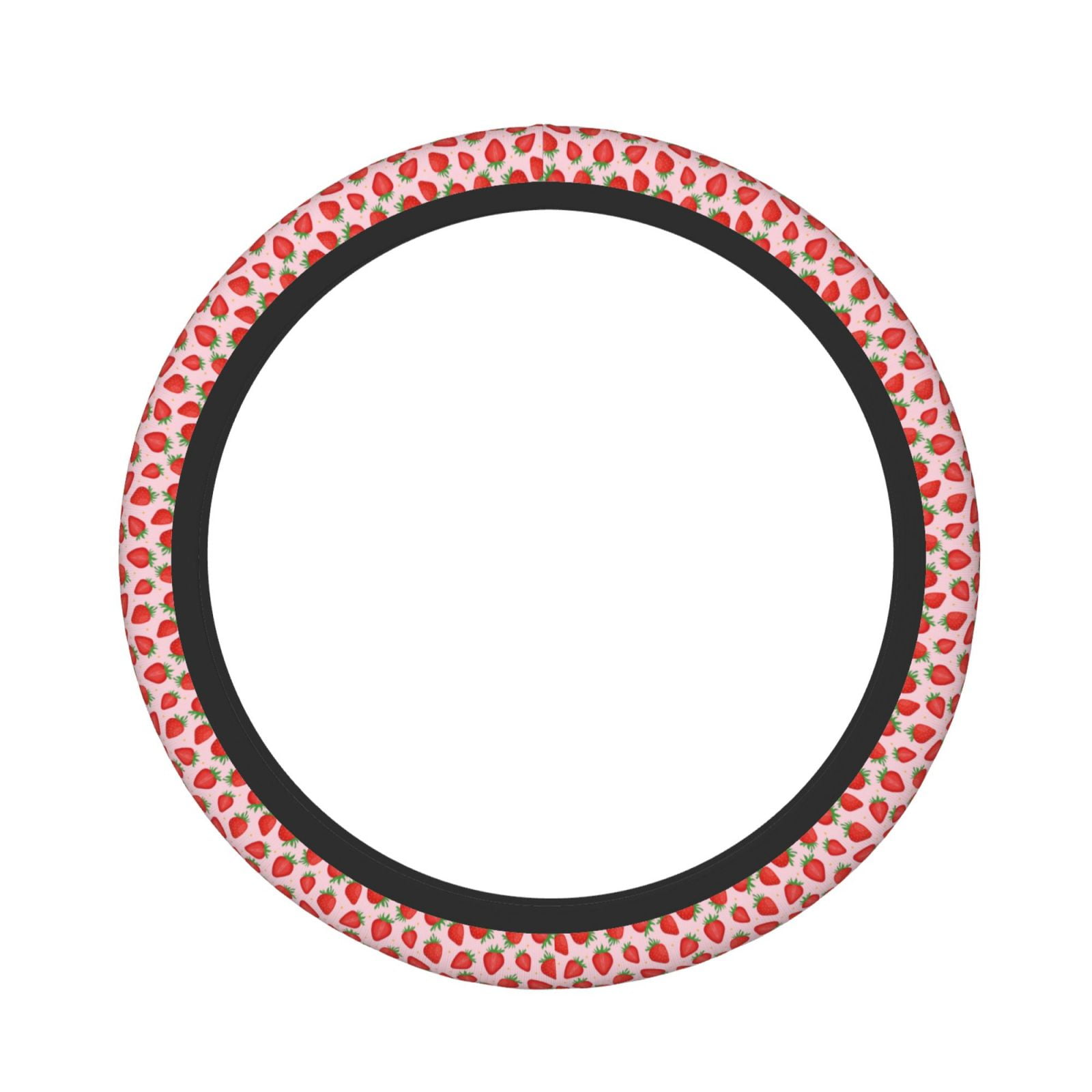 Fuzoiu Strawberries Print Elastic Stretch Steering Wheel Cover ...