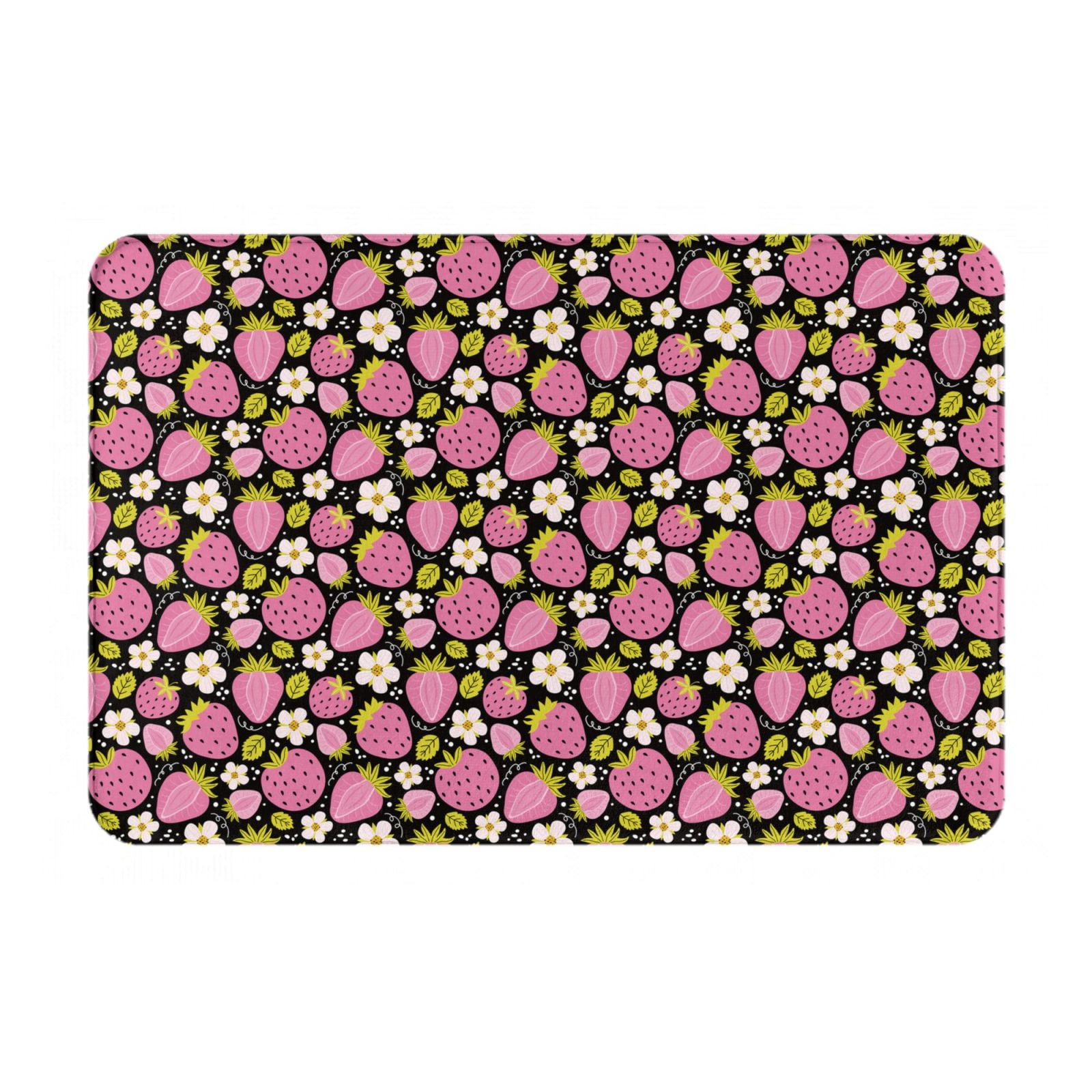 Fuzoiu Strawberry Print Door Mat Outdoor Indoor Welcome Mats, Front ...