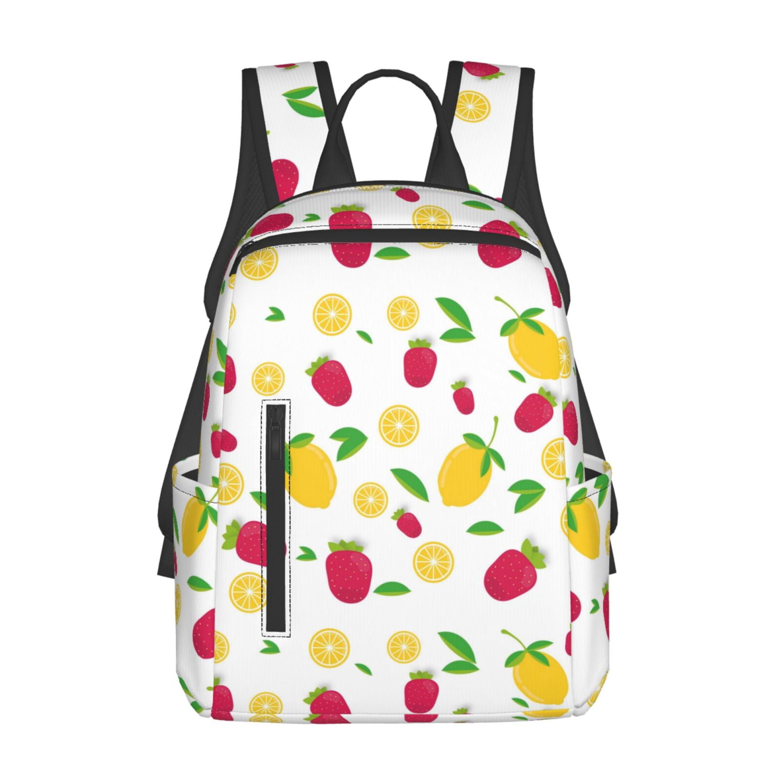 Fuzoiu Strawberry and Lemon Print Lightweight Daypack,Weekender Bag for ...