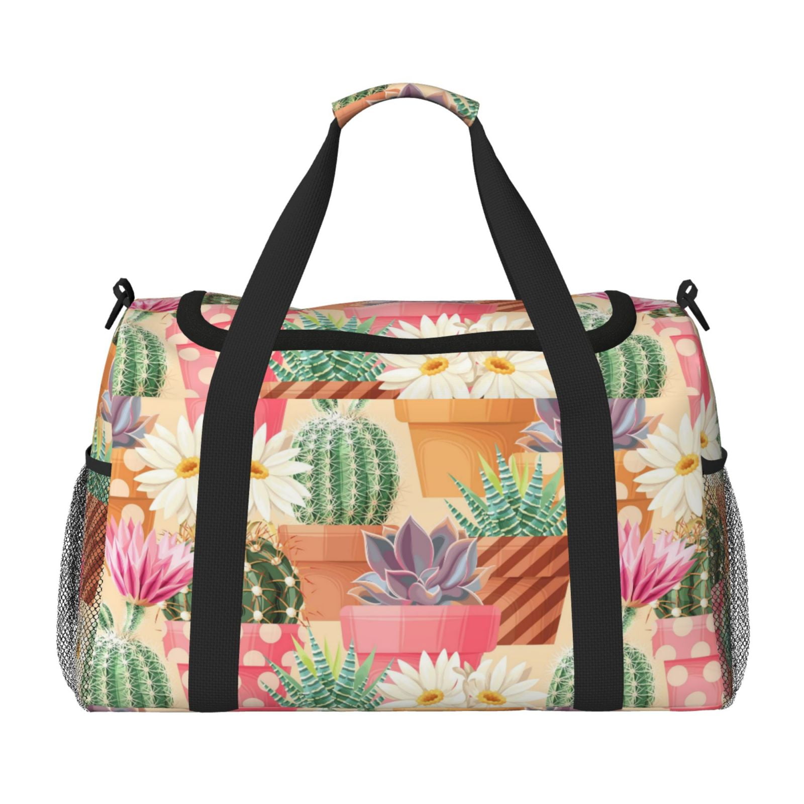 Fuzoiu Succulent And Cactus Print Travel Duffle Bag,Carry On Tote Bags ...