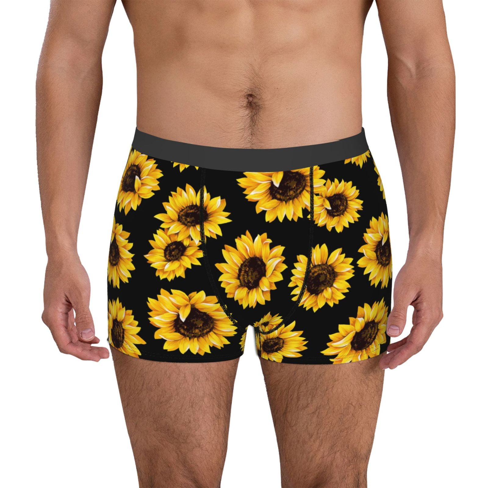 Fuzoiu Sunflower 6 Print Men's Ultra Breathable Underwear,No Riding Up ...