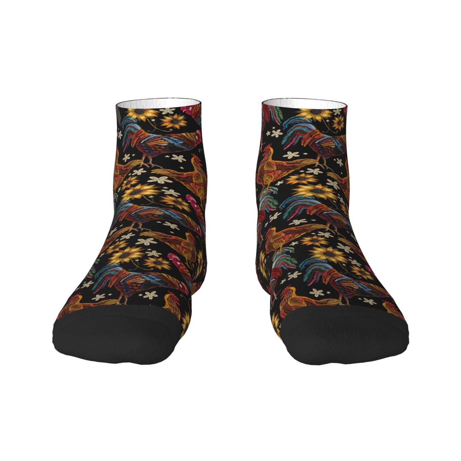 Fuzoiu Sunflower Rooster Print Adult Socks, Crew Moisture-wicking Socks ...