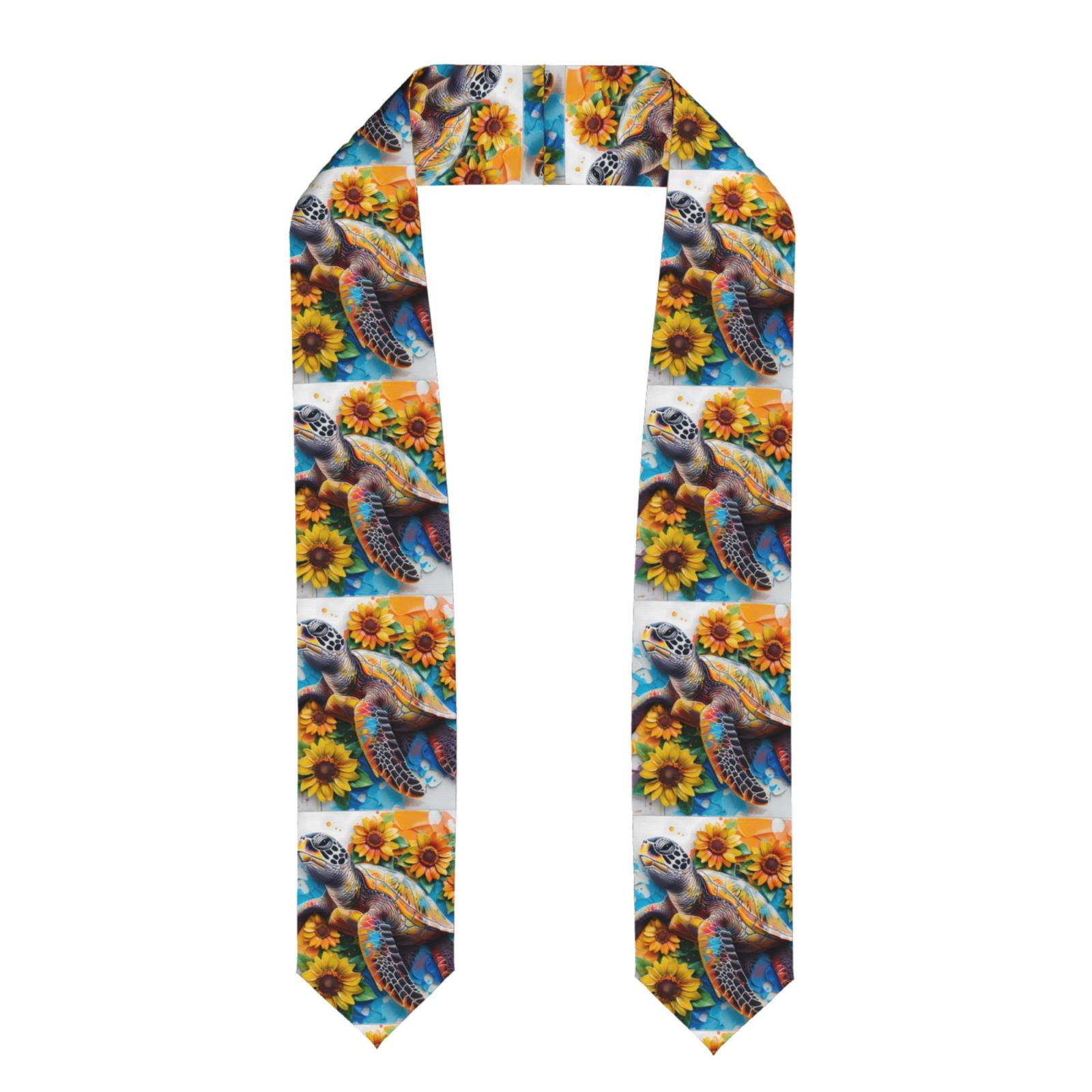 Fuzoiu Sunflower Turtle Print Graduation Sash,Graduation Stole,Unisex ...
