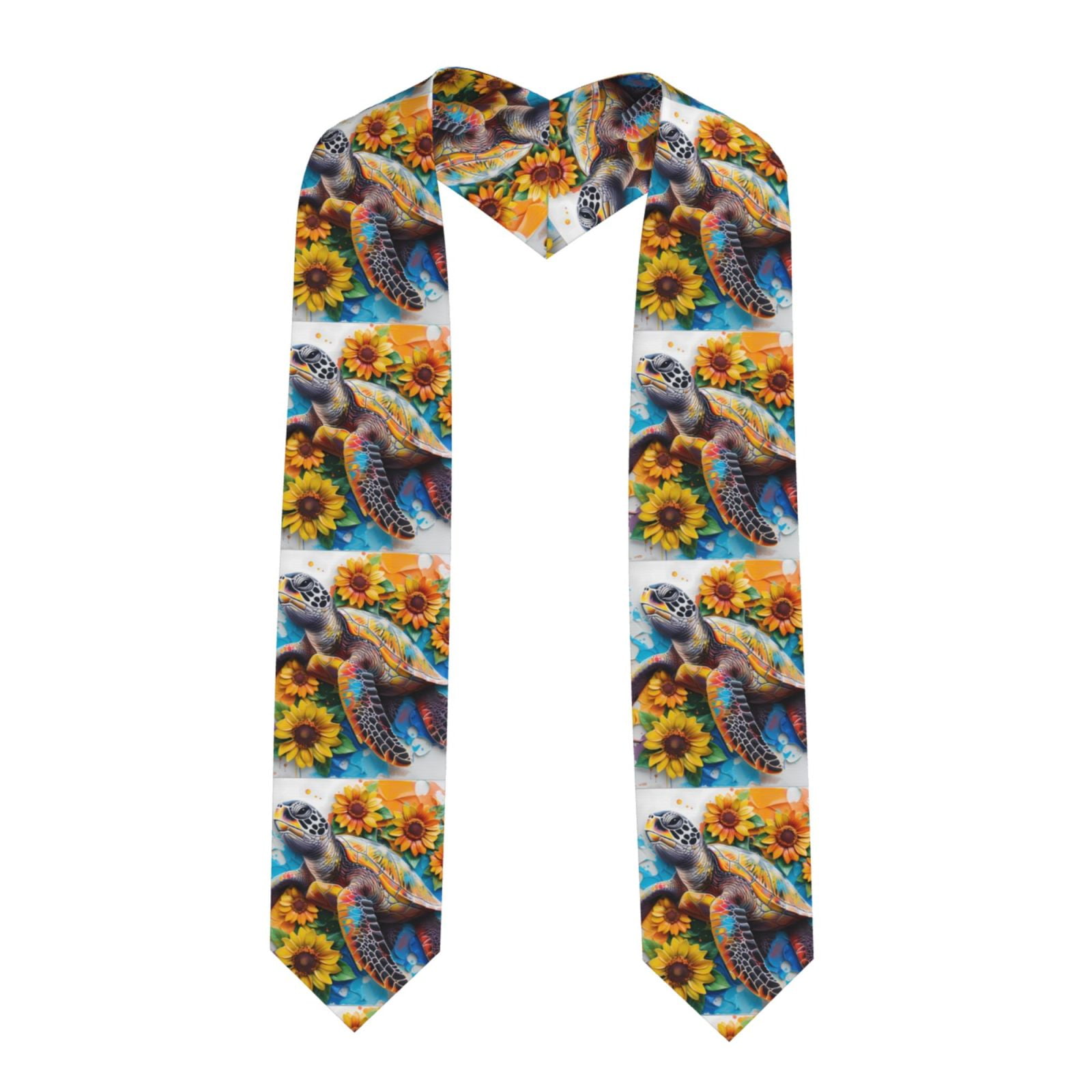 Fuzoiu Sunflower Turtle Print Graduation Sash,Graduation Stole,Unisex ...