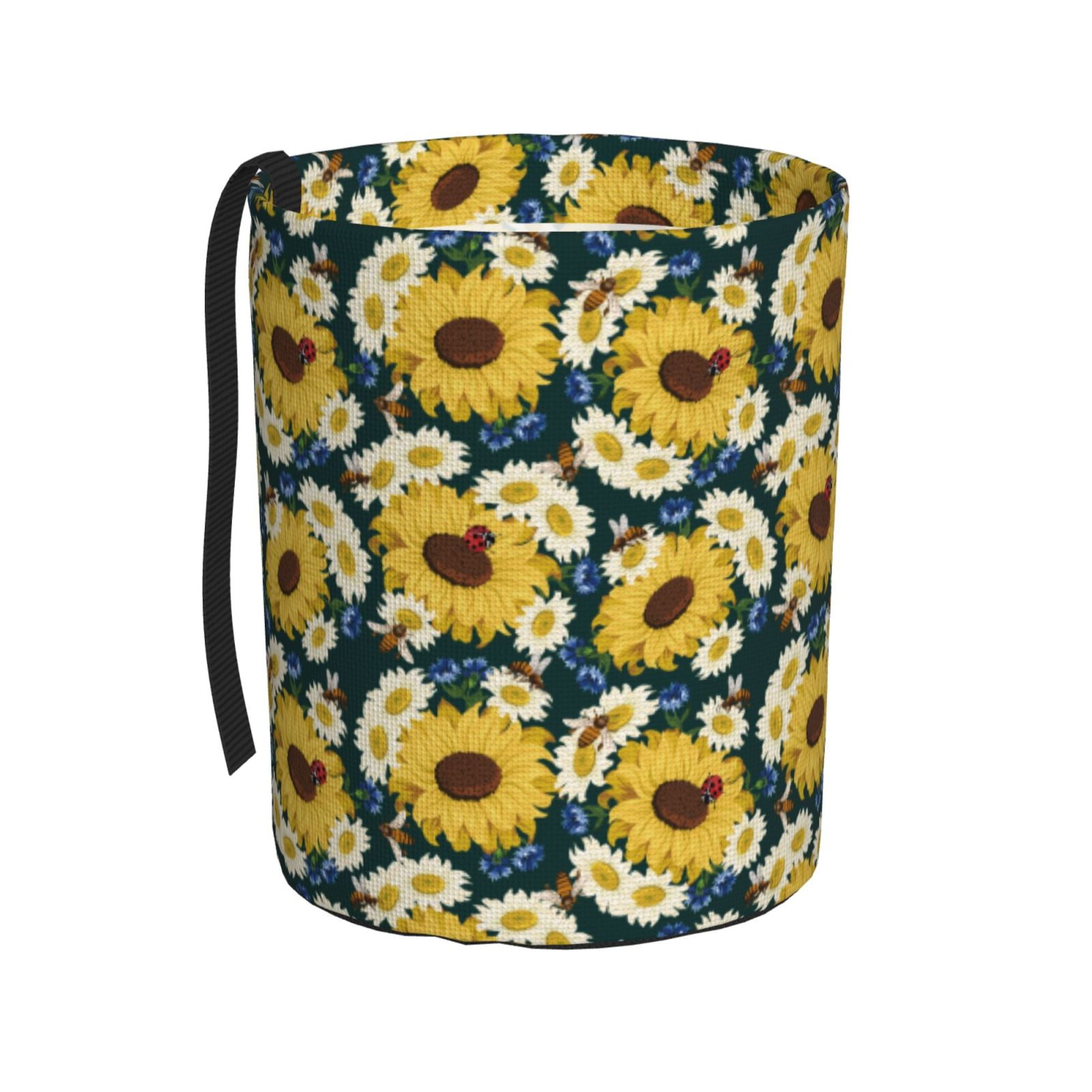 Fuzoiu Sunflowers Print Car Trash Can,Leakproof Car Trash Can,Hanging ...