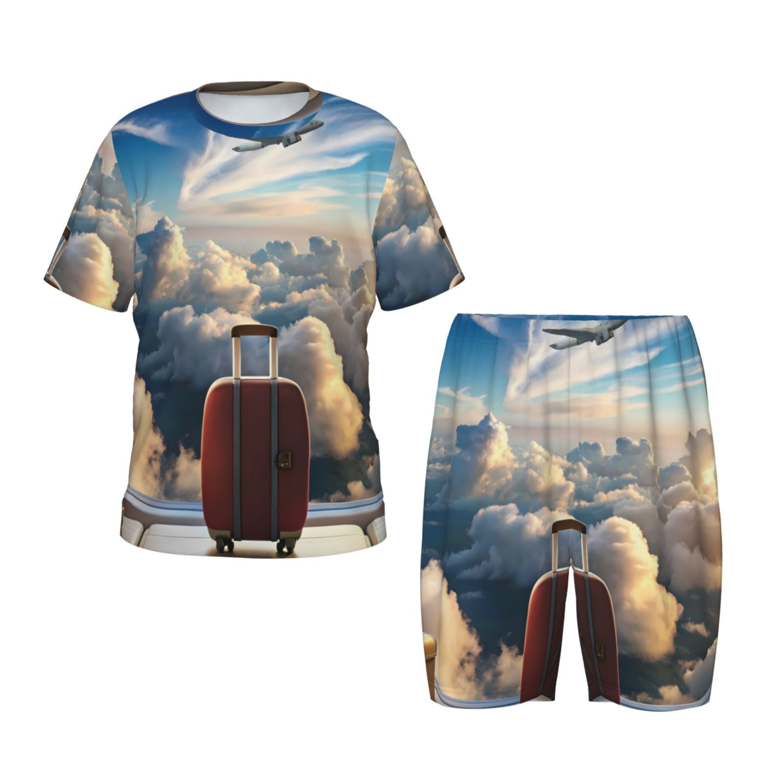 Fuzoiu Sunset Airplane Travel View Print Boys Girls Pjs Sleepwear,2 ...