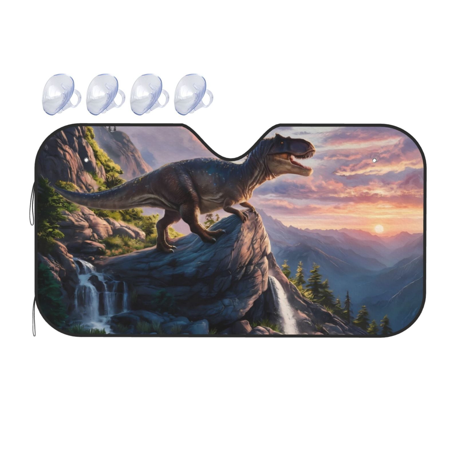 Fuzoiu Sunset Cliff Dinosaur Print Car Windshield Sunshade,Foldable ...