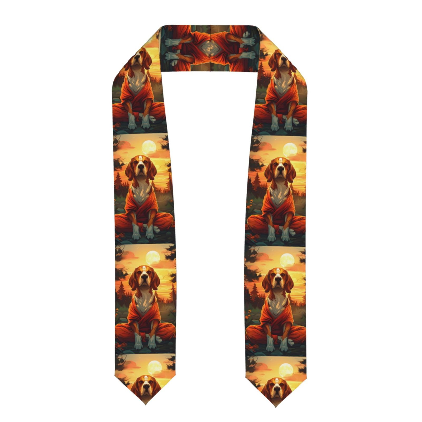 Fuzoiu Sunset Meditating Dog Print Graduation Sash,Graduation Stole ...
