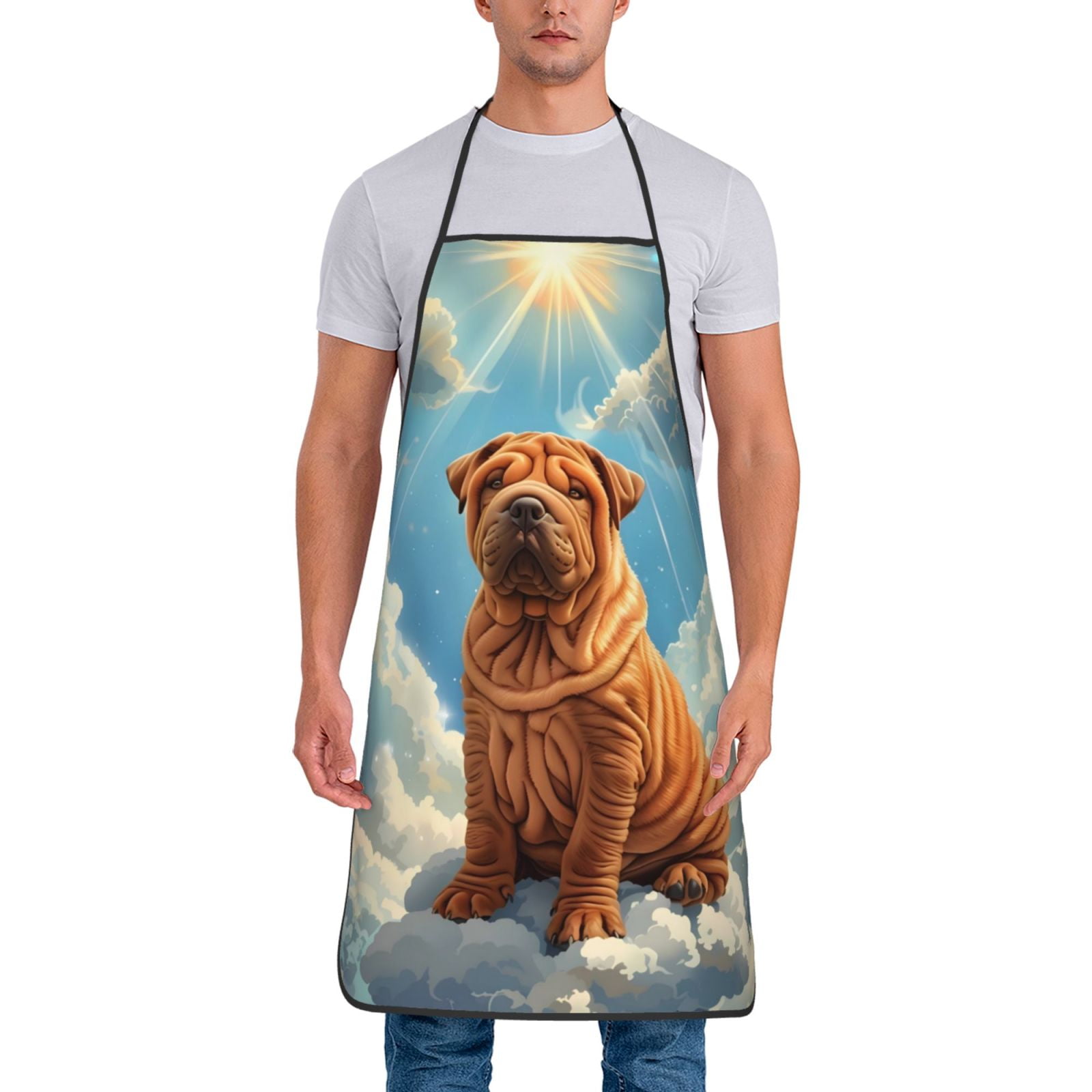 Fuzoiu Sunshine Cloud Bulldog Print Waterproof Apron, Kitchen Apron for ...