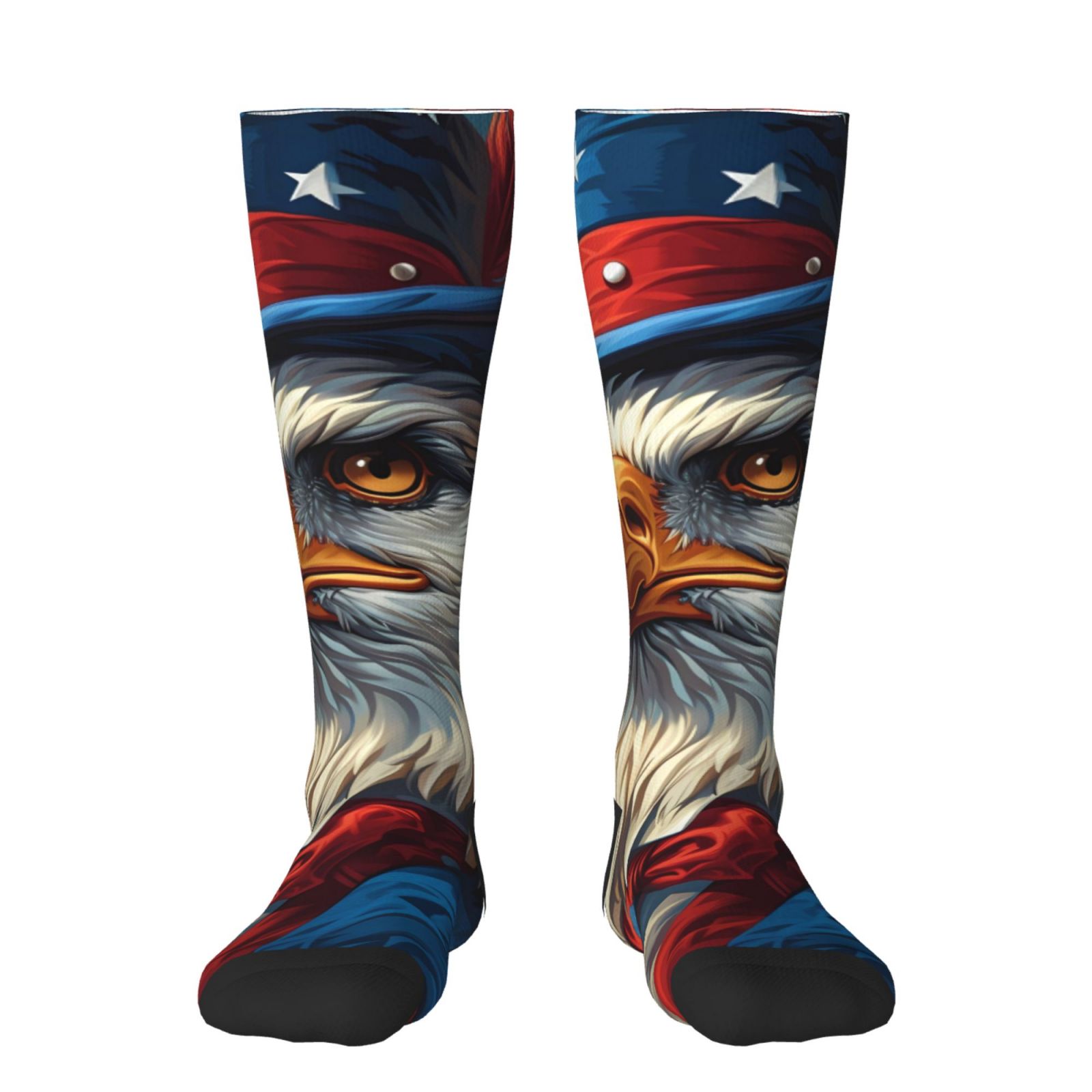 Fuzoiu Surreal Bald Eagle Gentleman Print Adult Stockings,Crew Socks ...