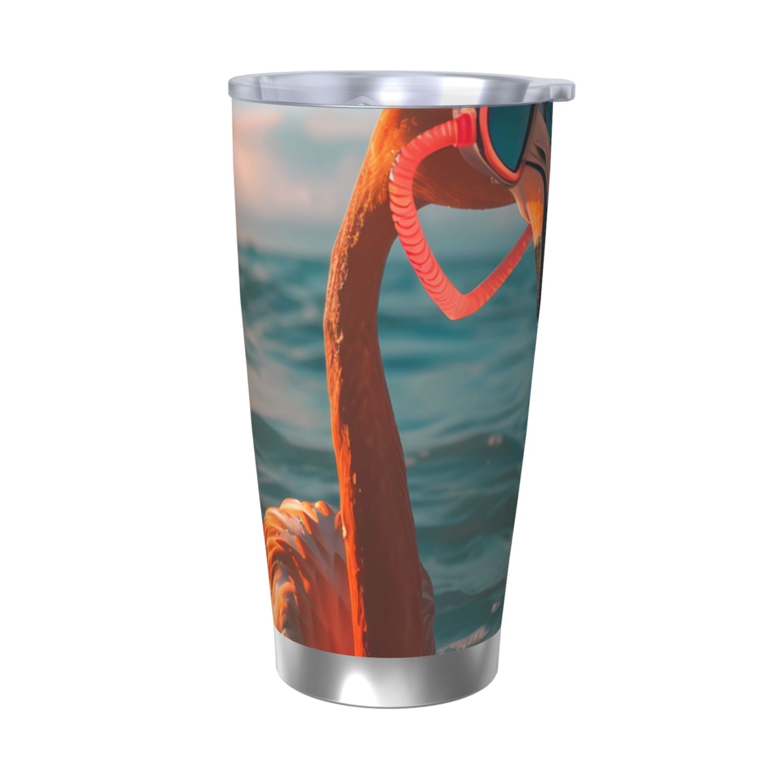 Fuzoiu Swimming Goggled Flamingo Print 20oz Tumbler, Stainless Steel ...