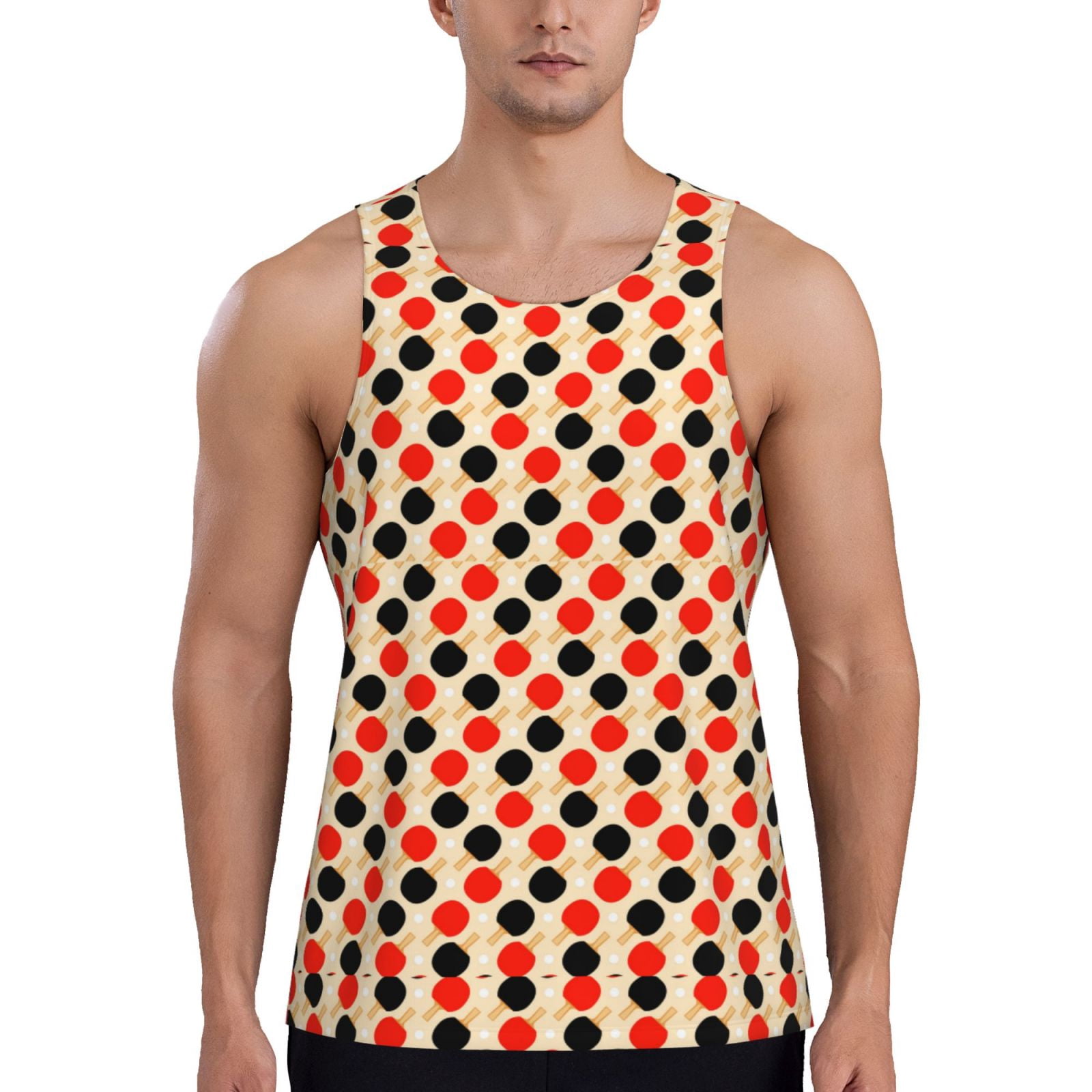 Fuzoiu Table Tennis Rackets Print Men's Workout Tank Tops,Sleeveless ...