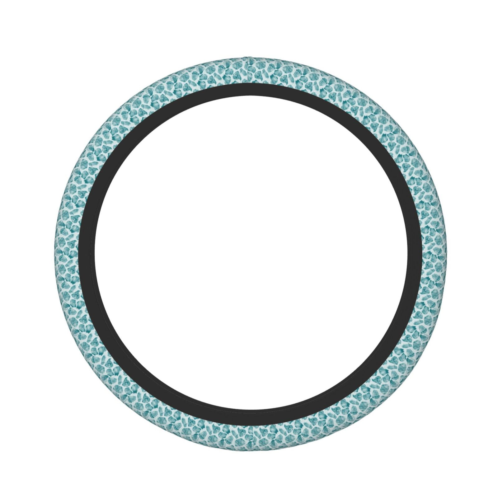 Fuzoiu Teal turquoise shell Print Elastic Stretch Steering Wheel Cover ...