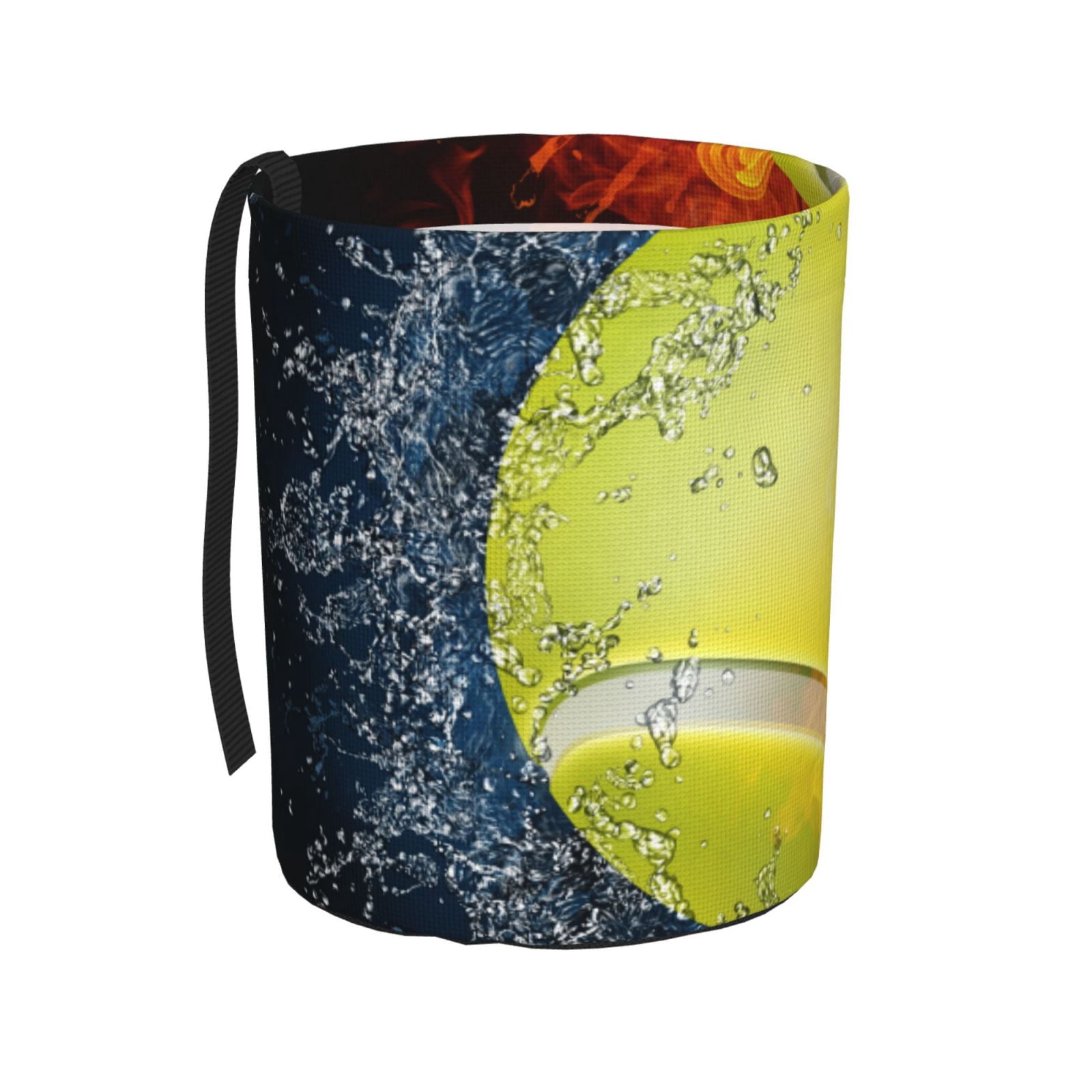 Fuzoiu Tennis Ball In Fire And Water Print Car Trash Can,Leakproof Car ...