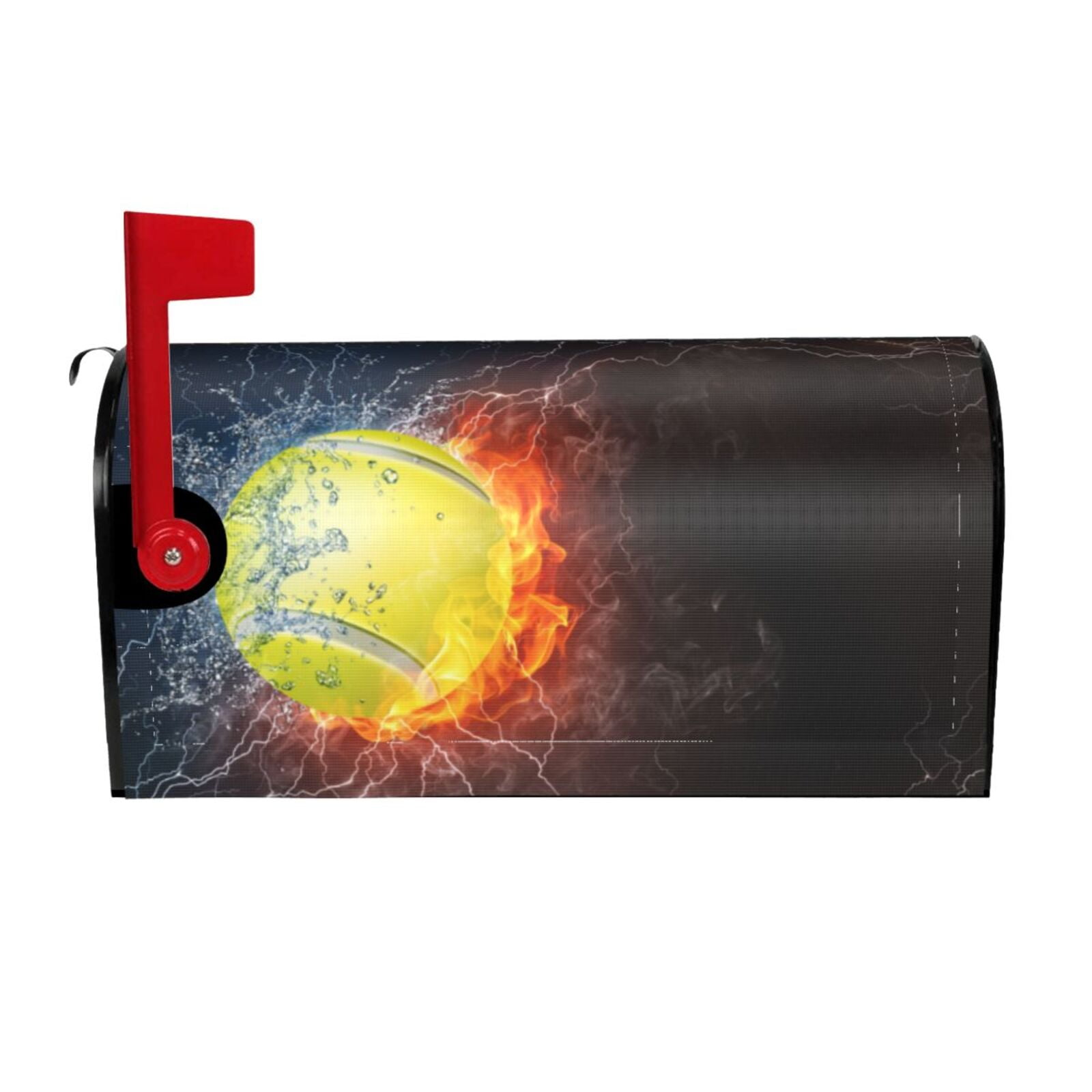 Fuzoiu Tennis Ball On Fire And Water Print Decorative Waterproof ...