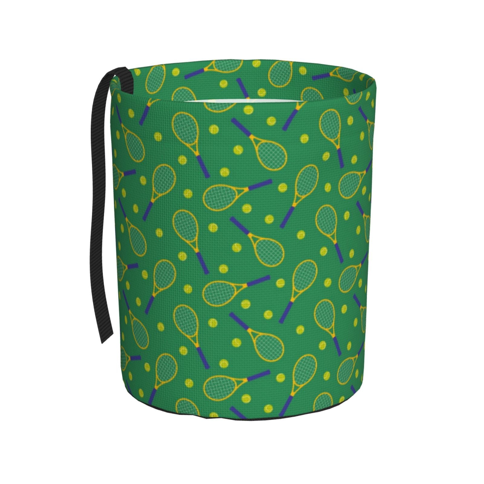 Fuzoiu Tennis Rockets And Balls Print Car Trash Can,Leakproof Car Trash ...