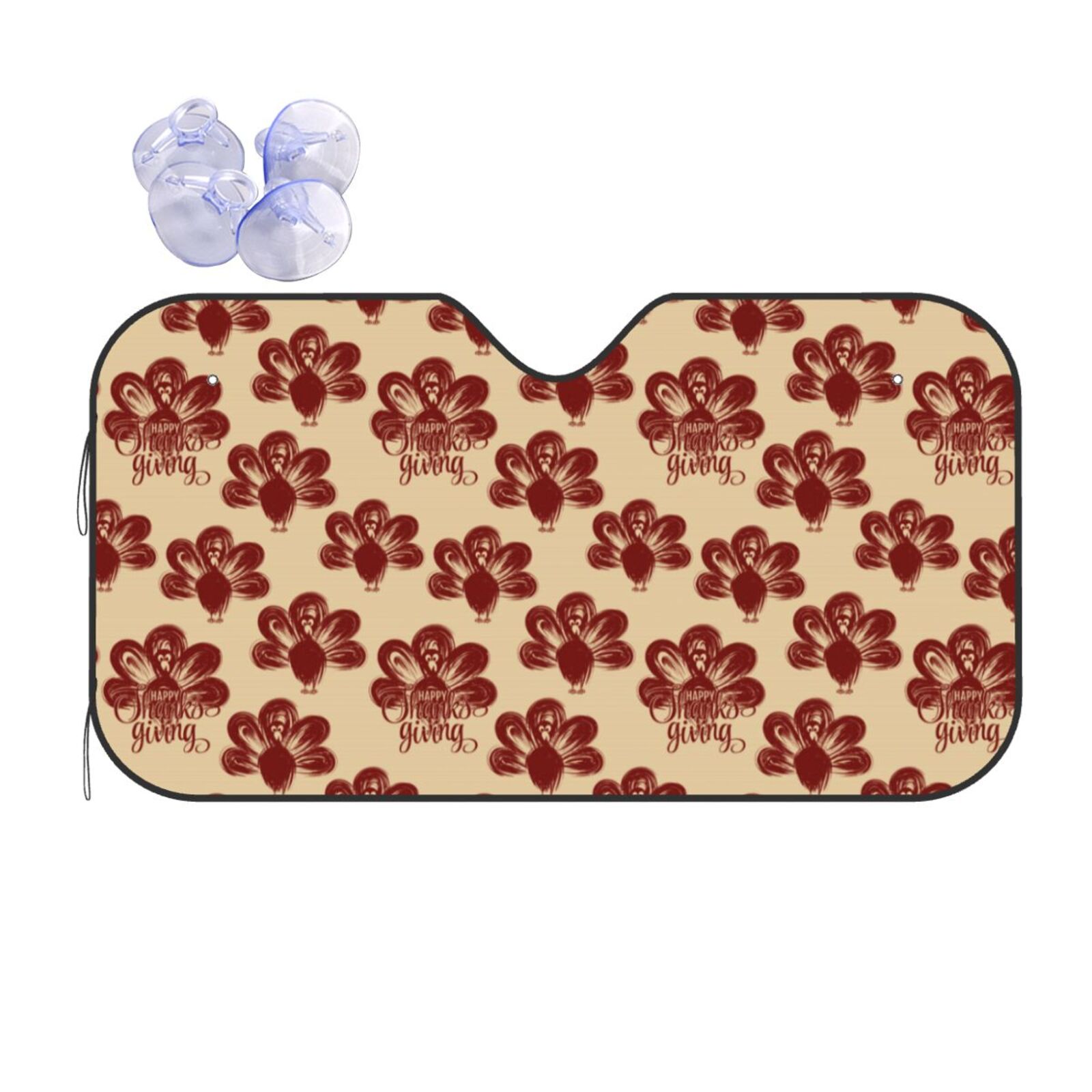 Fuzoiu Thanksgiving Sketch Turkey Print Car Windshield Sun Shade,Block ...