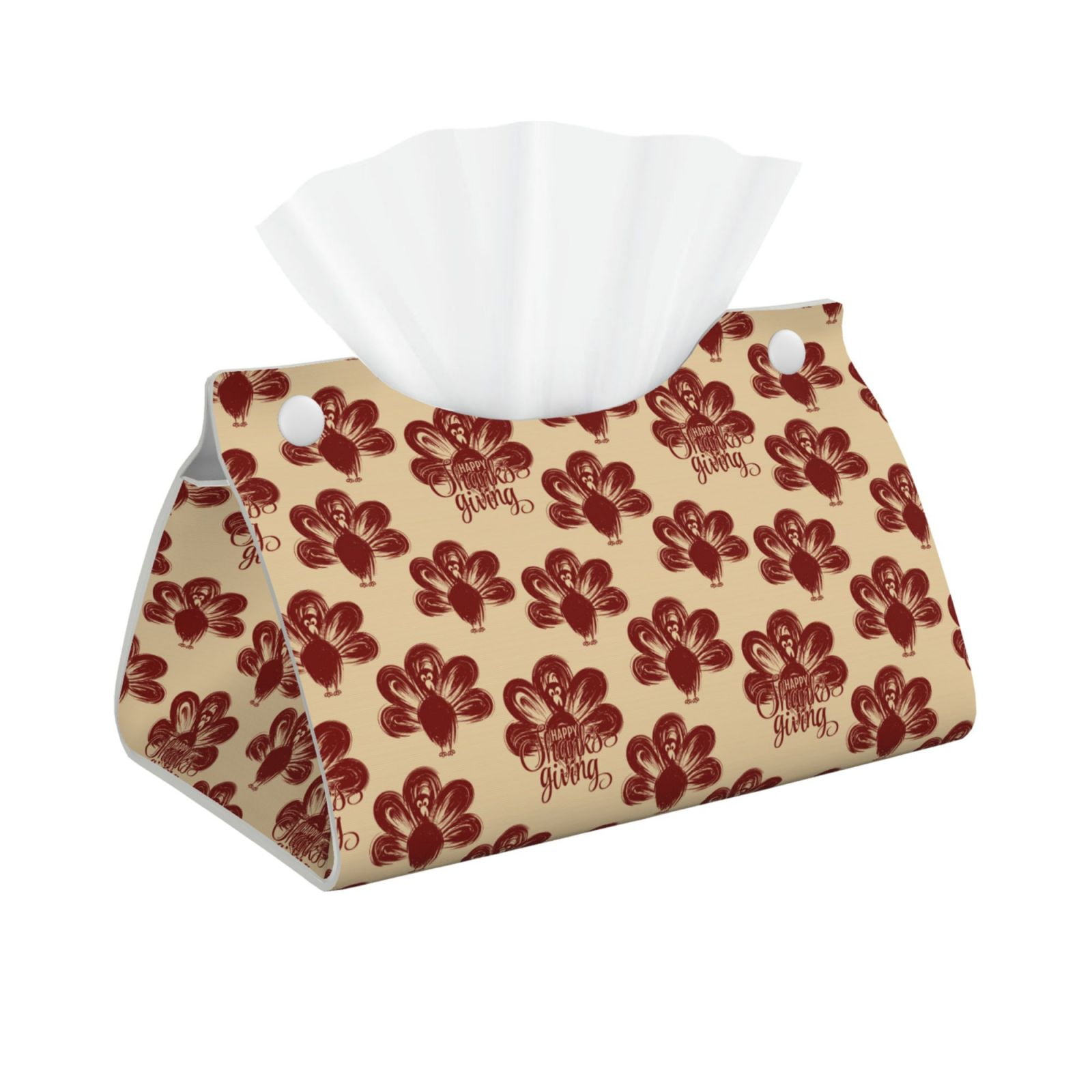 Fuzoiu Thanksgiving Sketch Turkey Print Tissue Box Cover, PU Leather ...