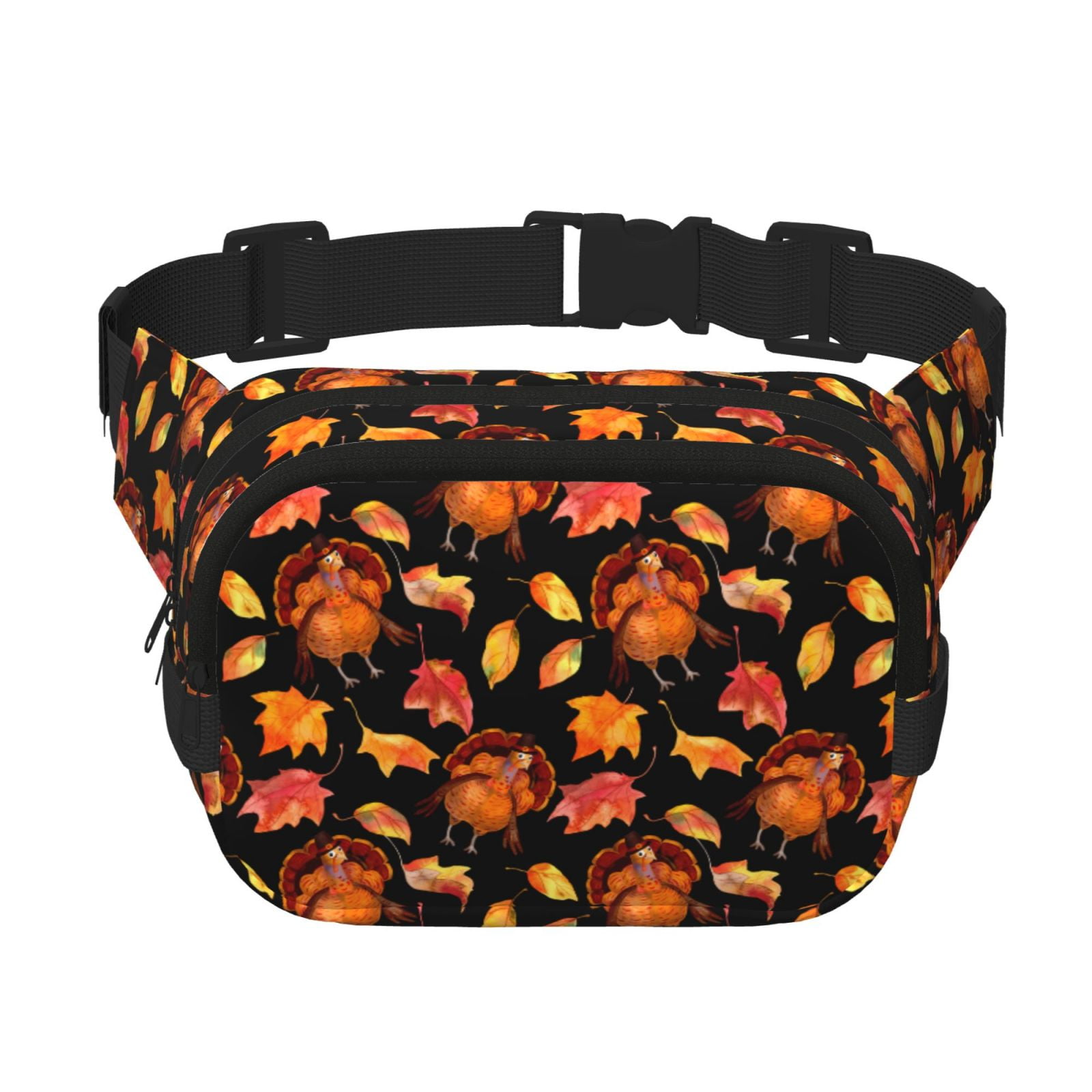 Fuzoiu Thanksgiving Turkey 1 Print Unisex Square Double Layer Waist Bag ...