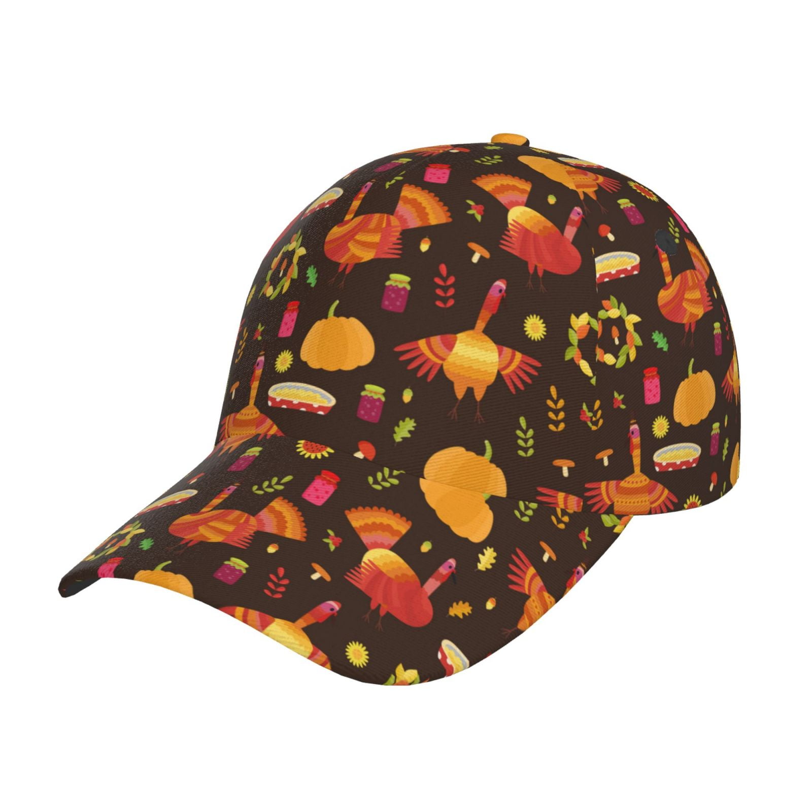 Fuzoiu Thanksgiving Turkey Print Adjustable Baseball Cap for Men and ...