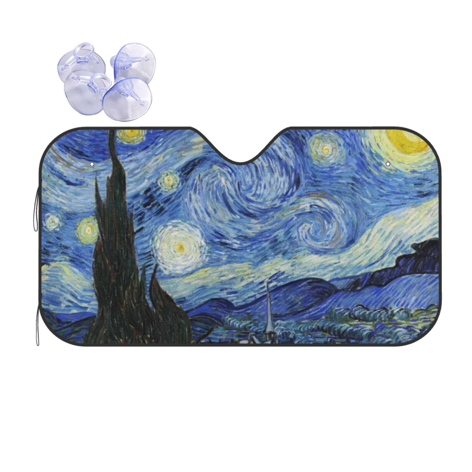 Fuzoiu The Starry Night Print Car Windshield Sun Shade,Block Uv Rays ...