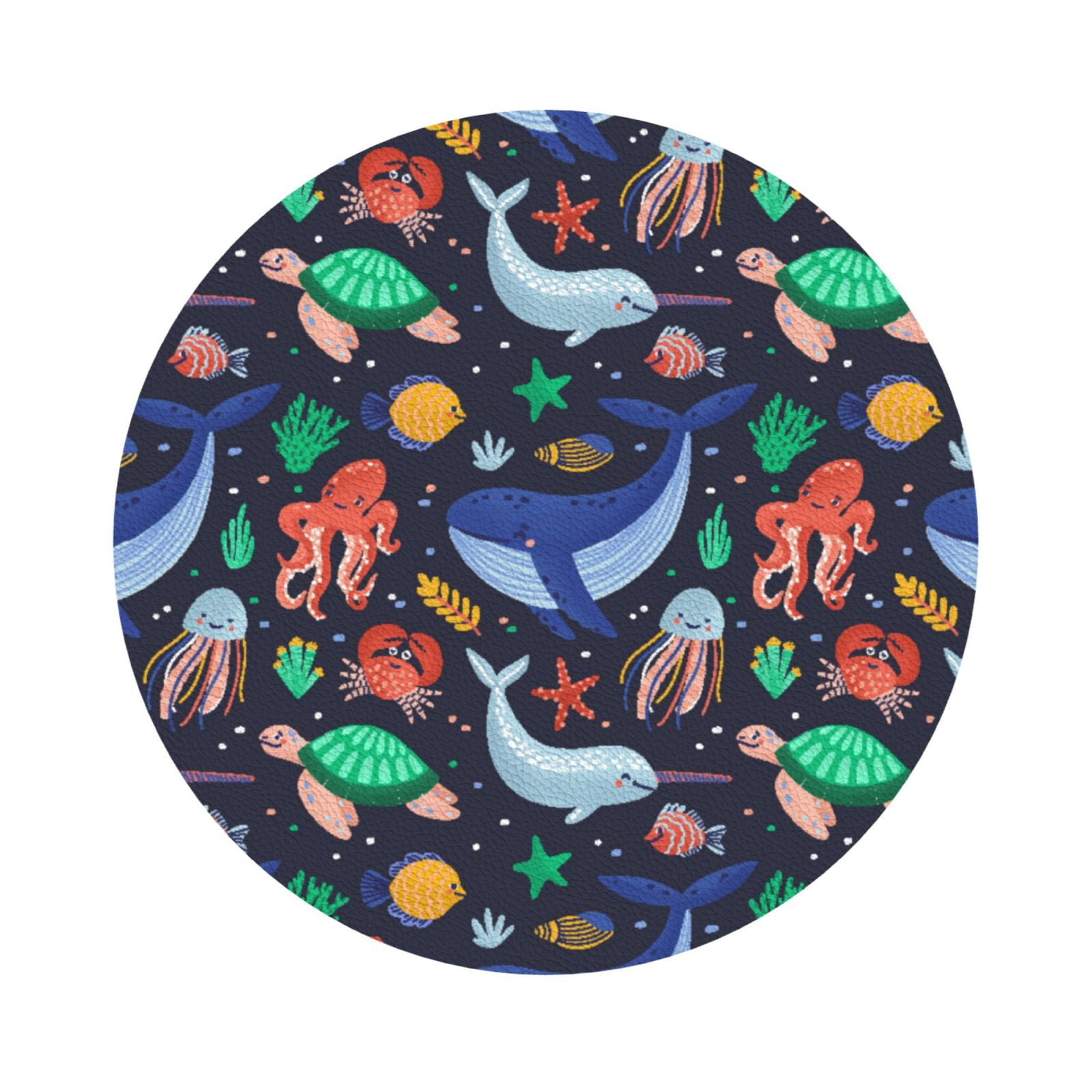 Fuzoiu The Underwater World Print Leather Coasters Set,Drink Coasters ...
