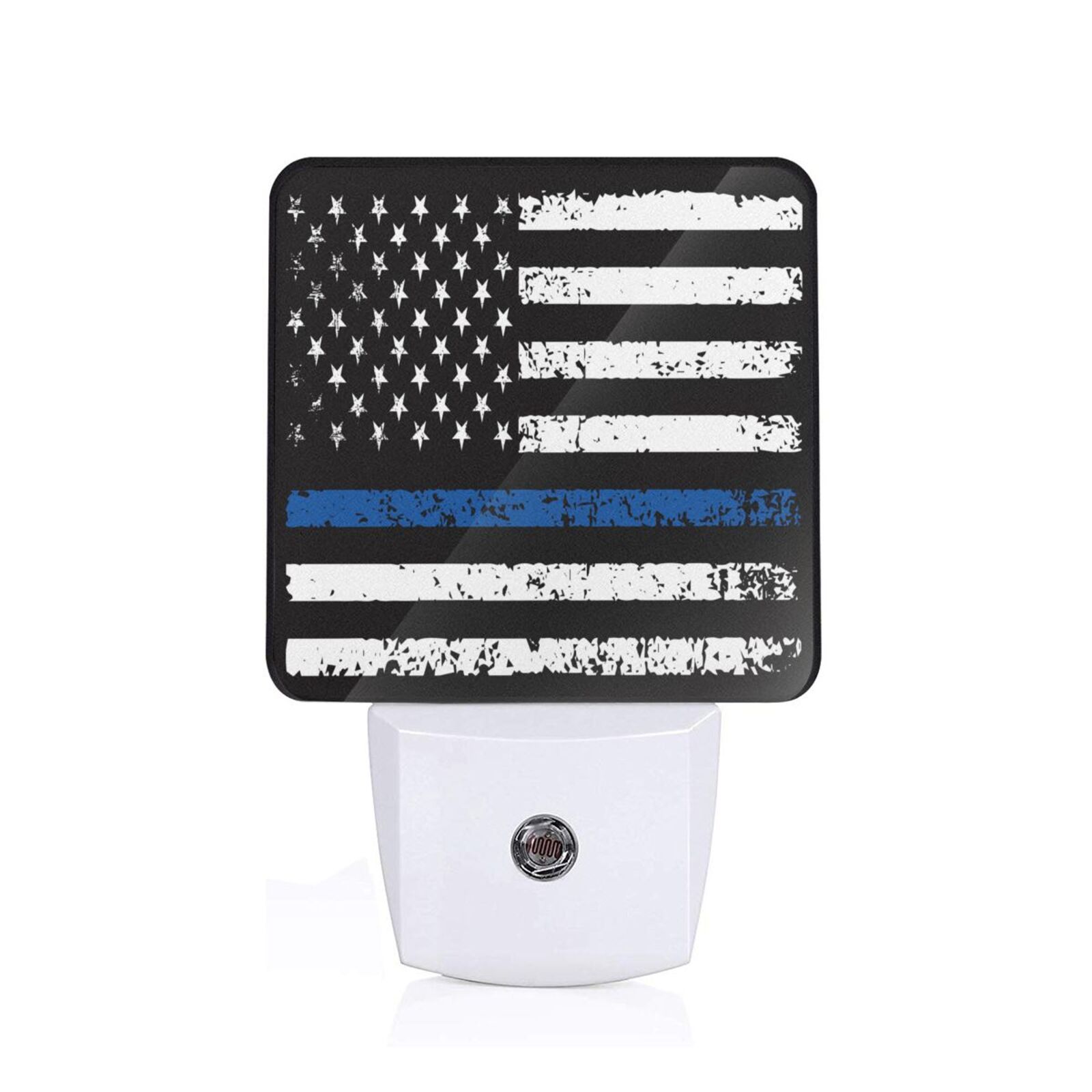 Fuzoiu Thin Blue Line Flag Print Dusk to Dawn LED Night Light with ...