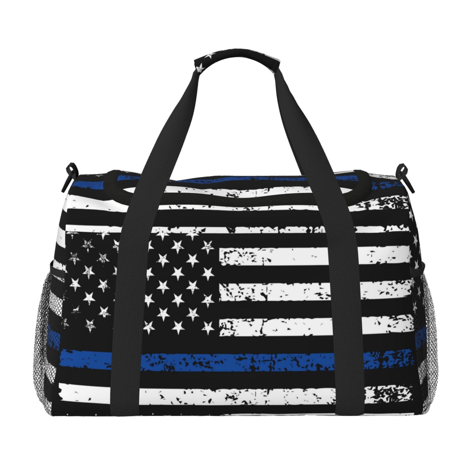 Fuzoiu Thin Blue Line Flag Print Travel Duffle Bag,Carry On Tote Bags ...