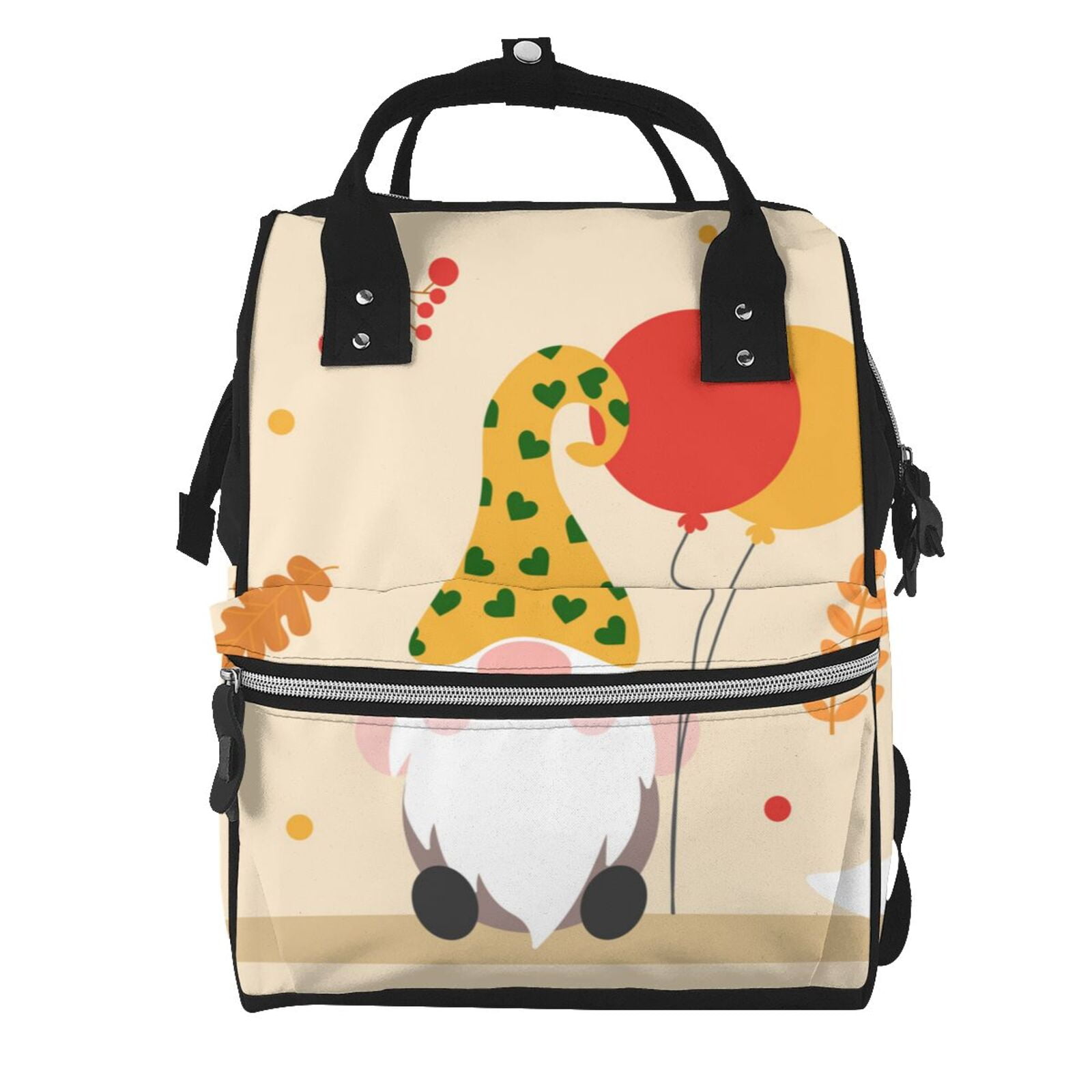 Fuzoiu Three Gnomes With Balloons Print Diaper Bag Backpack,Baby ...