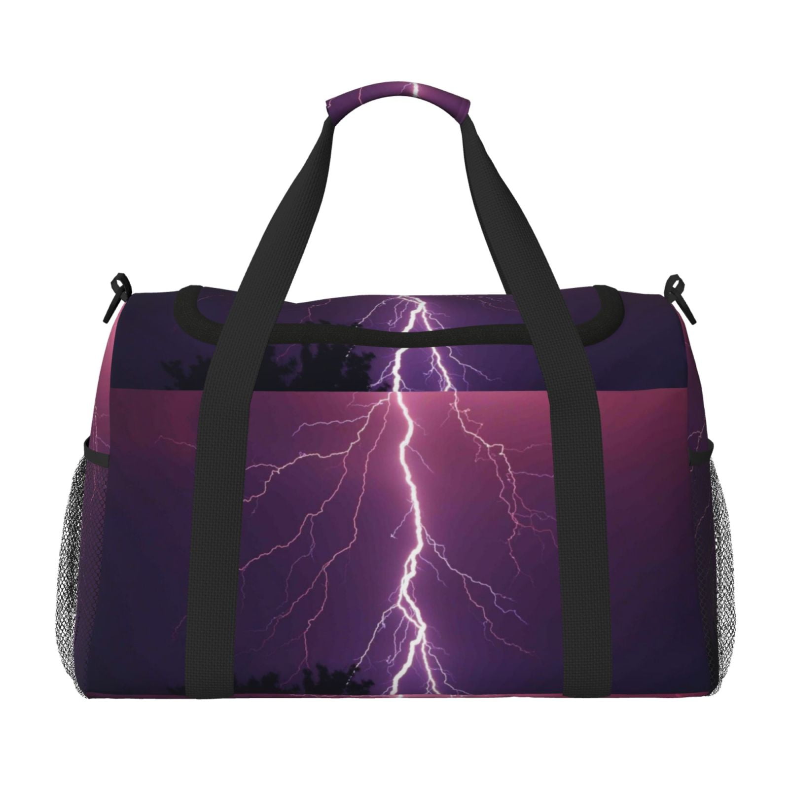 Fuzoiu Thunderstorm Violet Purple Print Travel Duffle Bag,Carry On Tote Bags,Duffel Bag,Sport ...