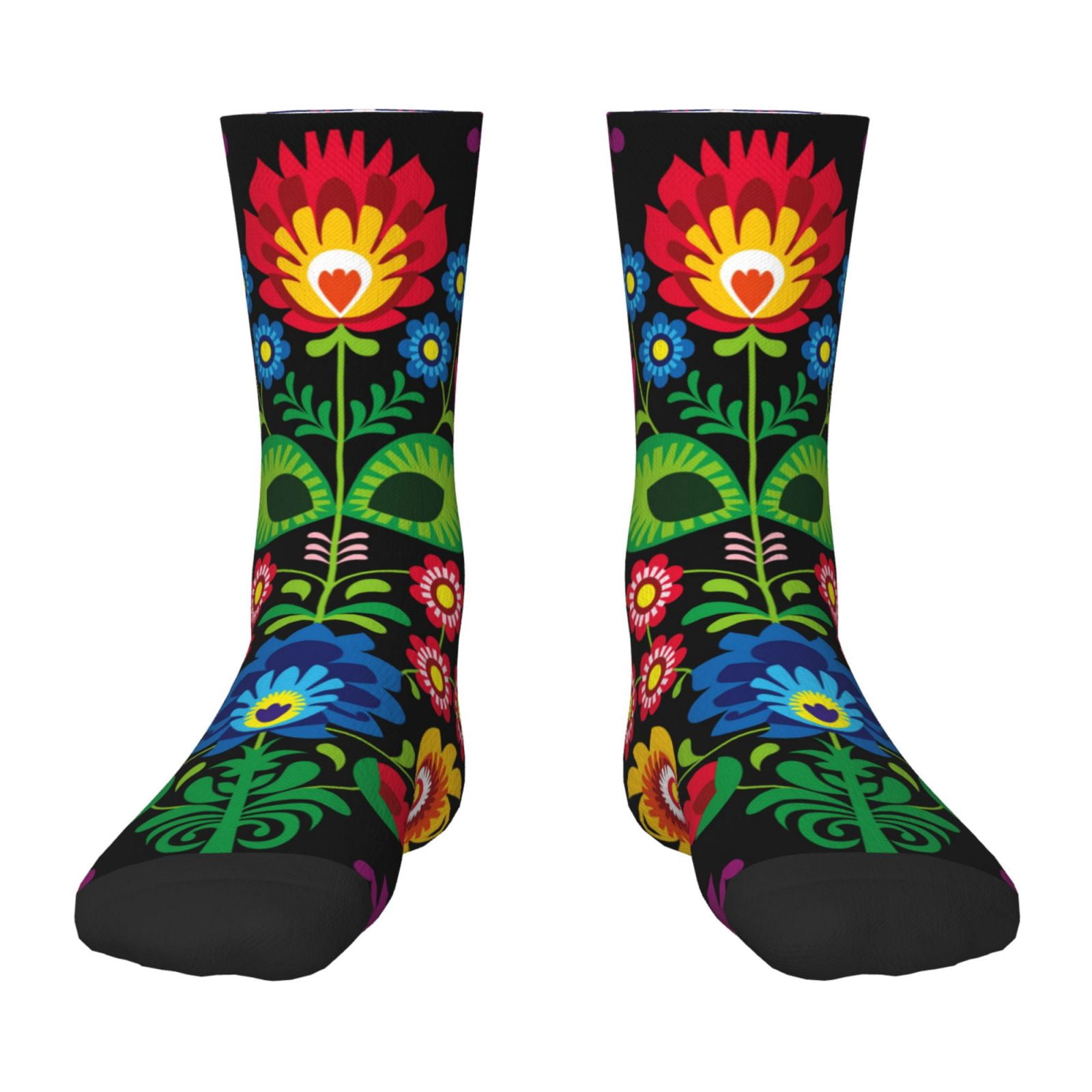 Fuzoiu Traditional Floral Polish Print Kids Socks For Boys Girls,Grip ...