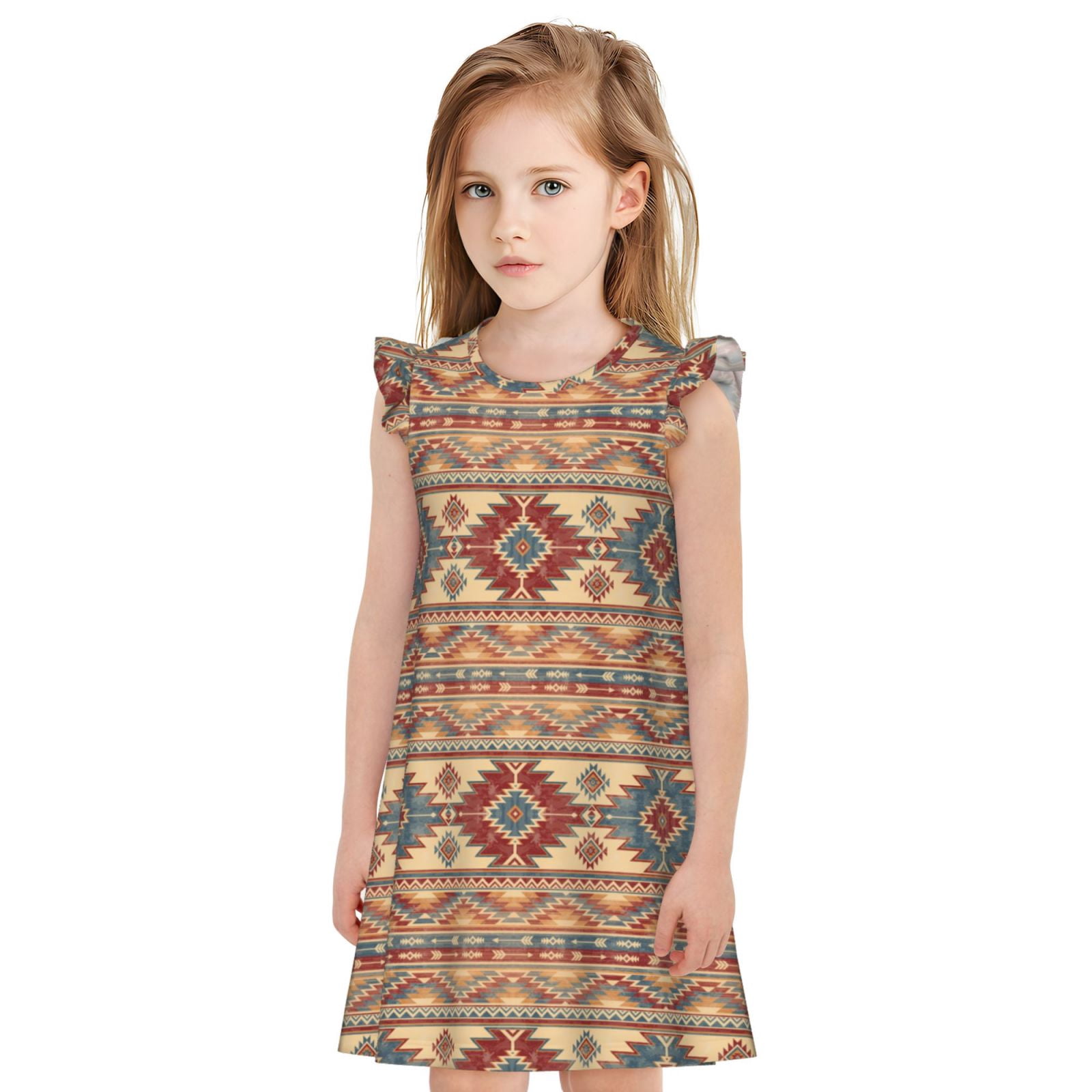 Fuzoiu Traditional Tribal Aztec Print Girls' Nightgowns Pajamas Dress ...