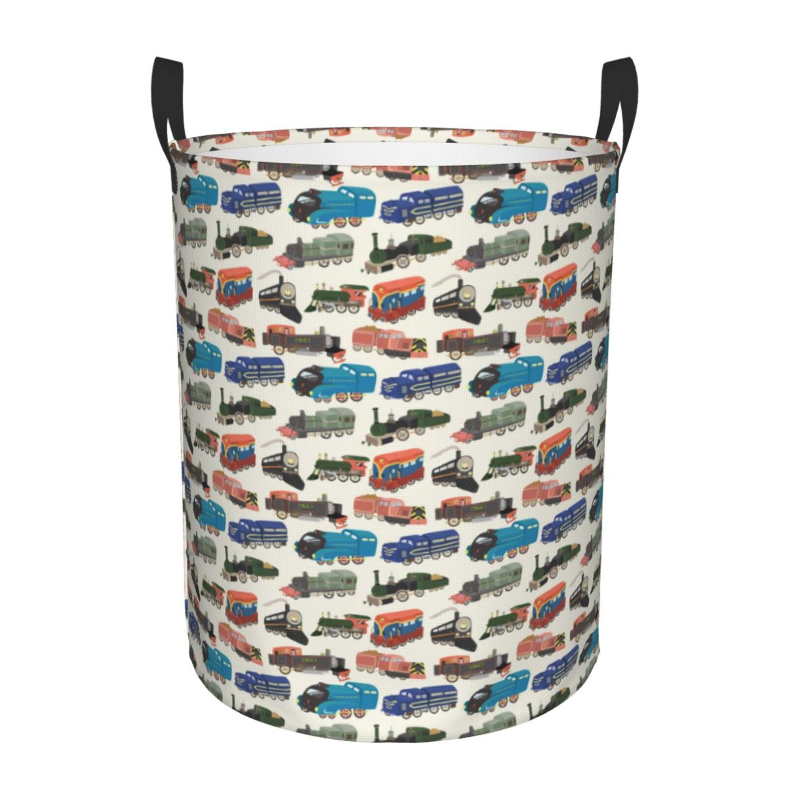 Fuzoiu Train Print Circular Hamper,Laundry Basket with Handle ...