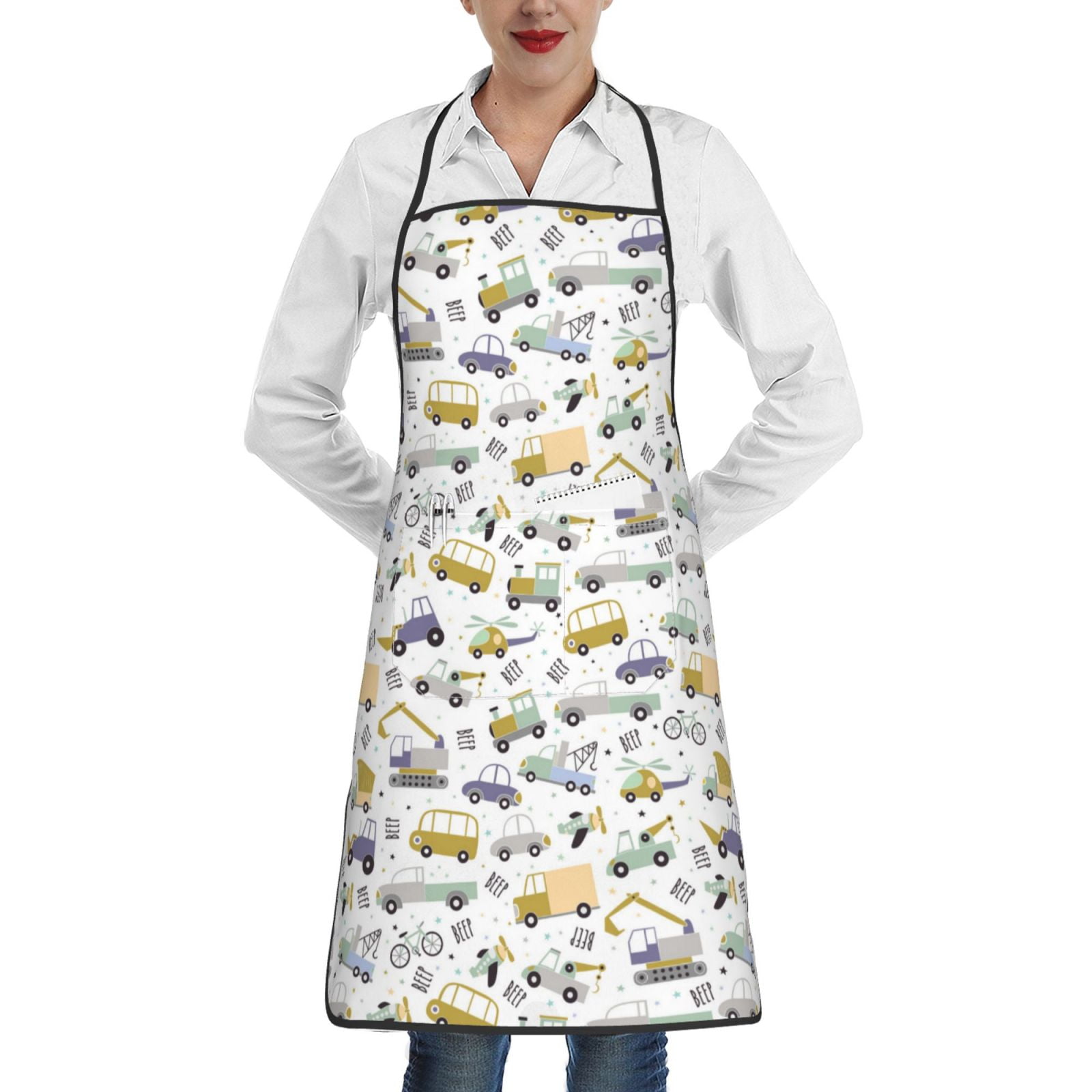 Fuzoiu Transport 1 Print Kitchen Cooking Aprons,Kitchen Cooking BBQ ...