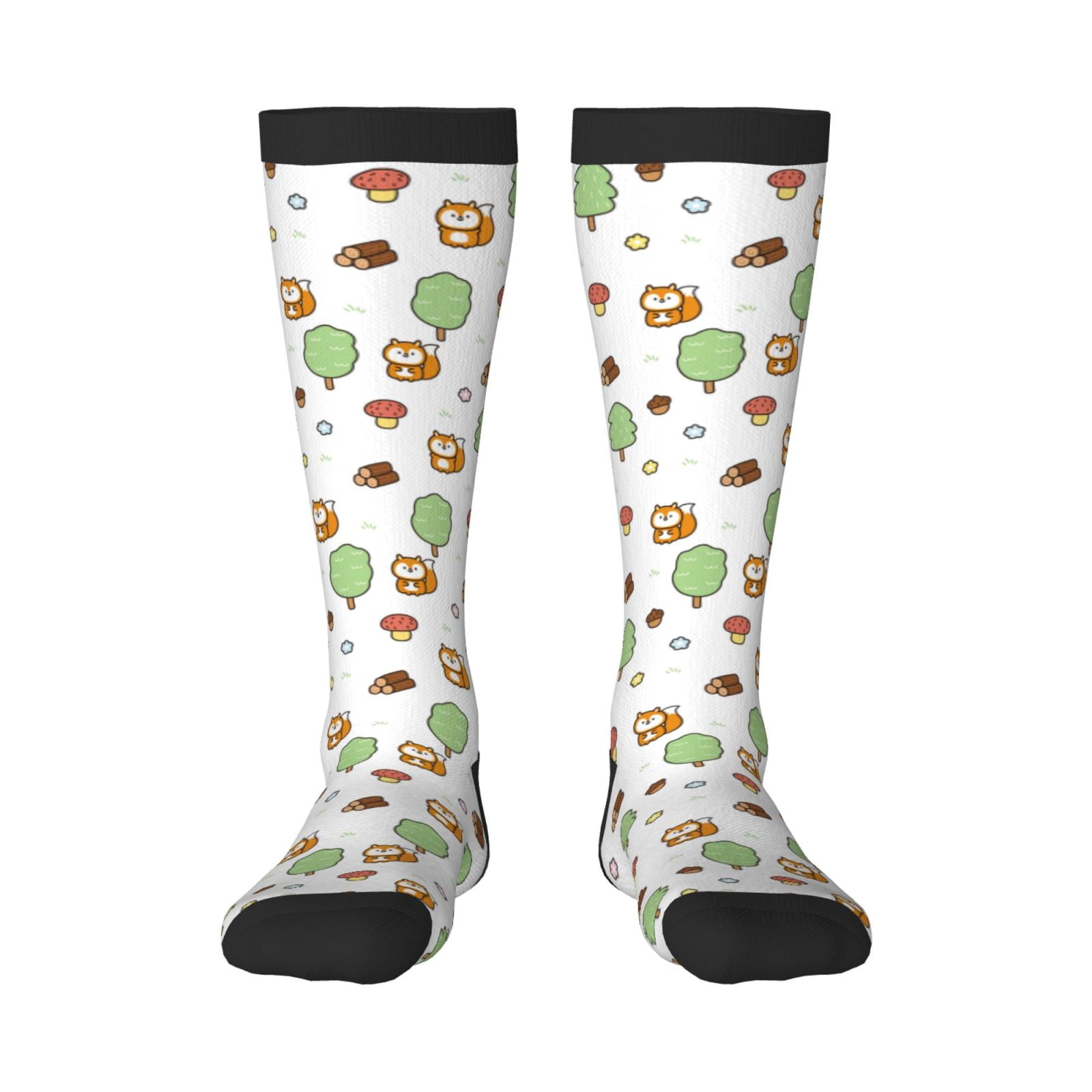 Fuzoiu Tree Squirrel Print Adult Stockings,Crew Socks,Unisex Fashion ...