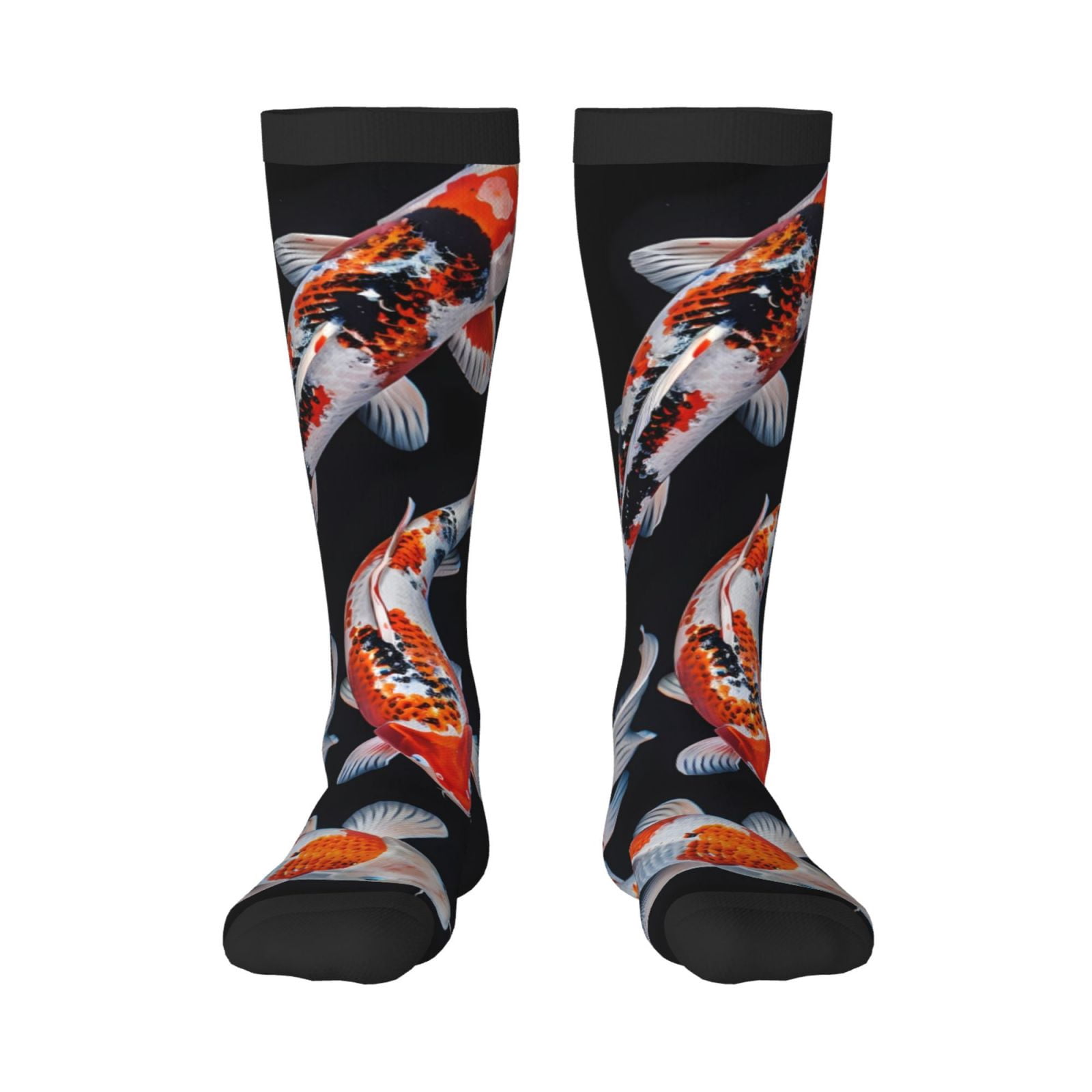 Fuzoiu Tricolor Koi Fish Trio Print Adult Stockings,Crew Socks,Unisex ...
