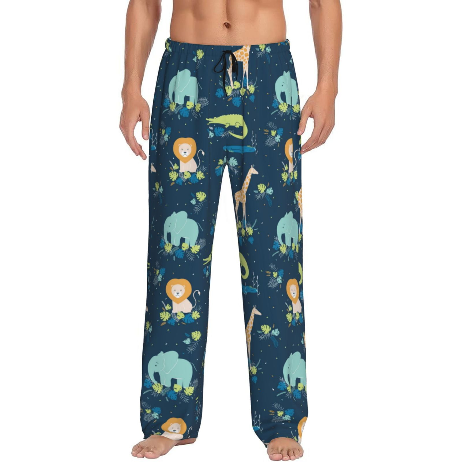 Fuzoiu Tropical Animals Print Men's Pajama Pants,Lounge Pants for Men ...