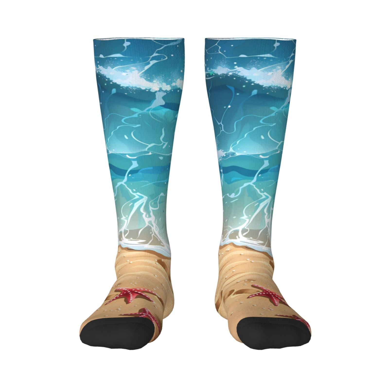 Fuzoiu Tropical Beach With Starfish Print Adult Stockings,Crew Socks ...