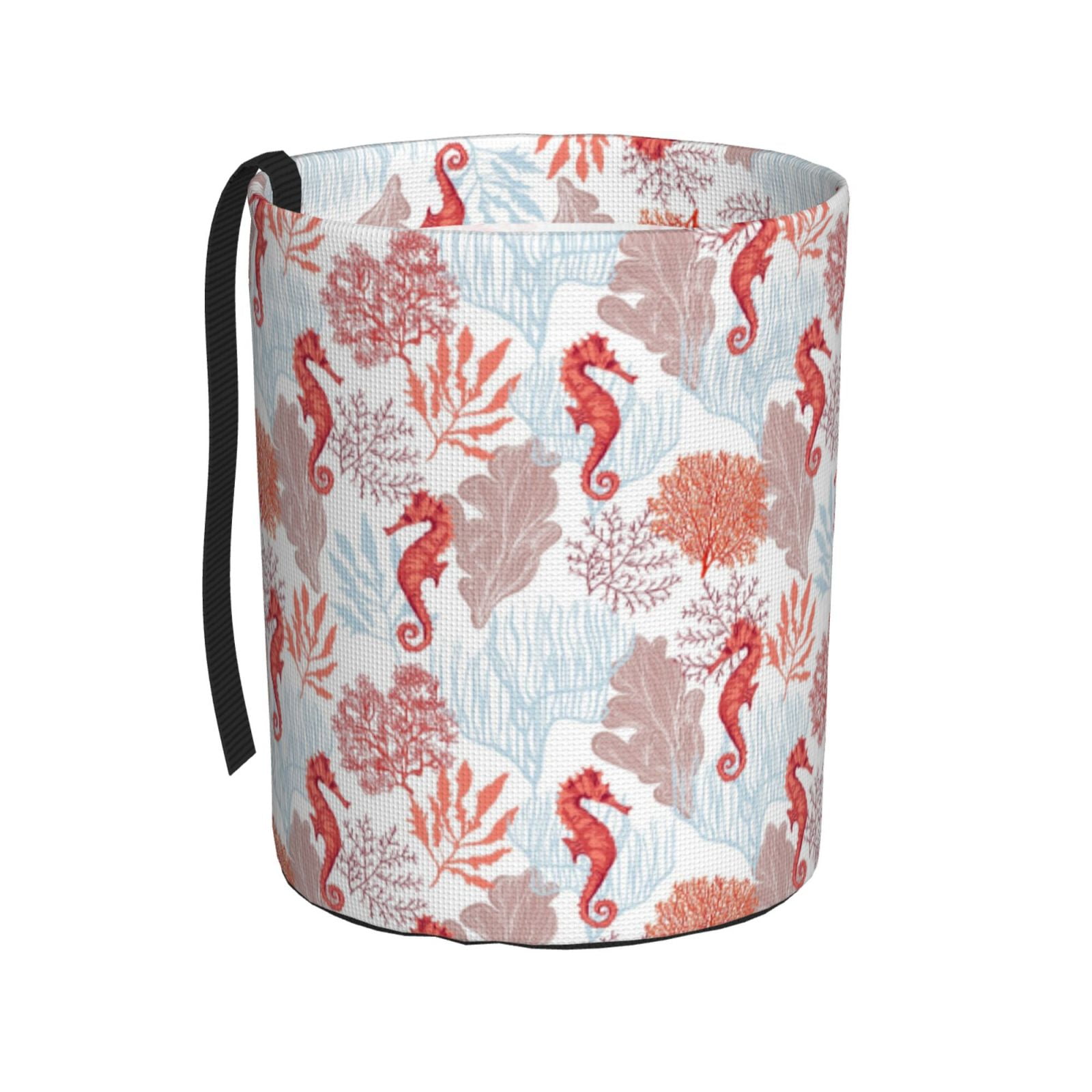 Fuzoiu Tropical Corals Seahorse Print Car Trash Can,Leakproof Car Trash ...
