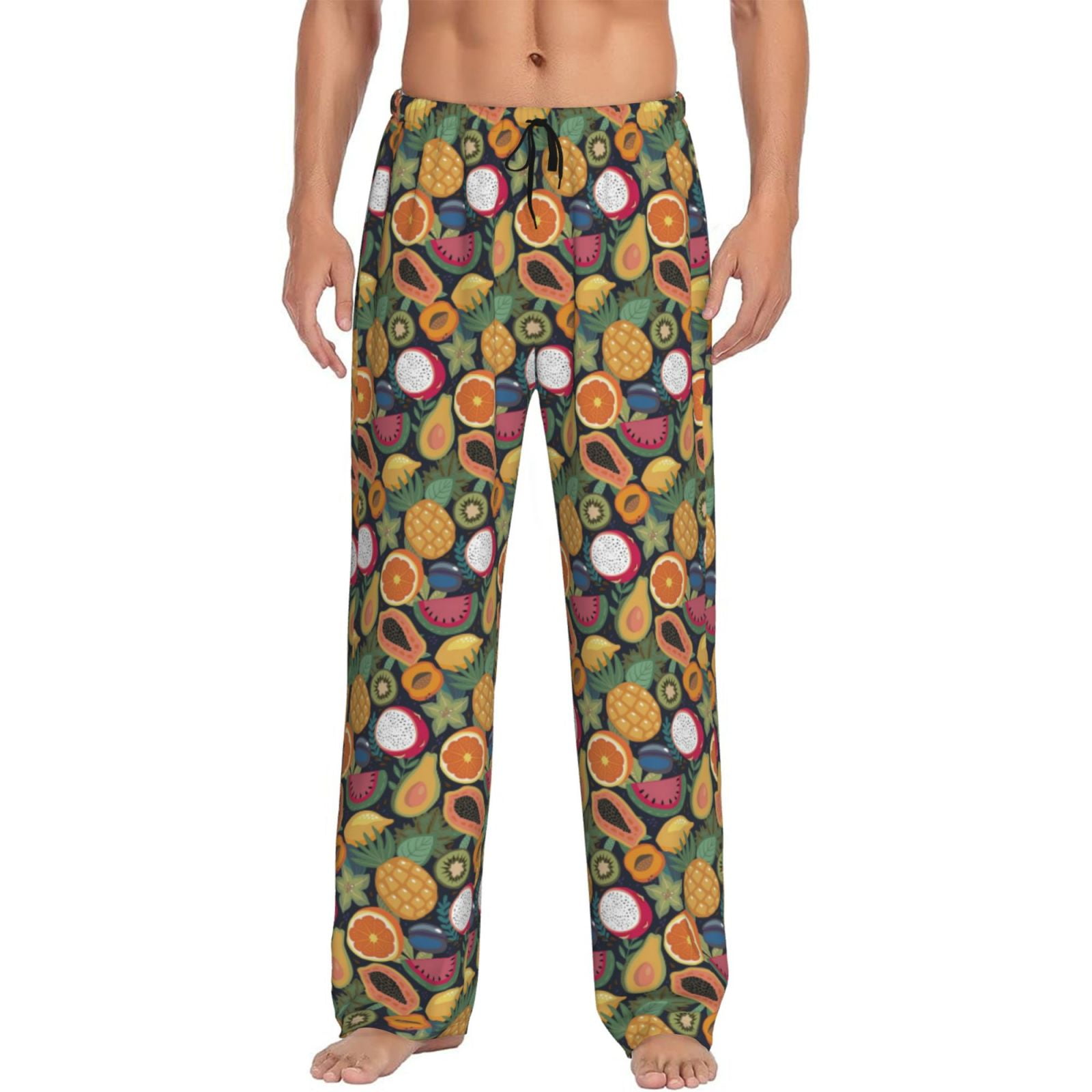 Fuzoiu Tropical Fruits Print Men's Pajama Pants,Lounge Pants for Men ...